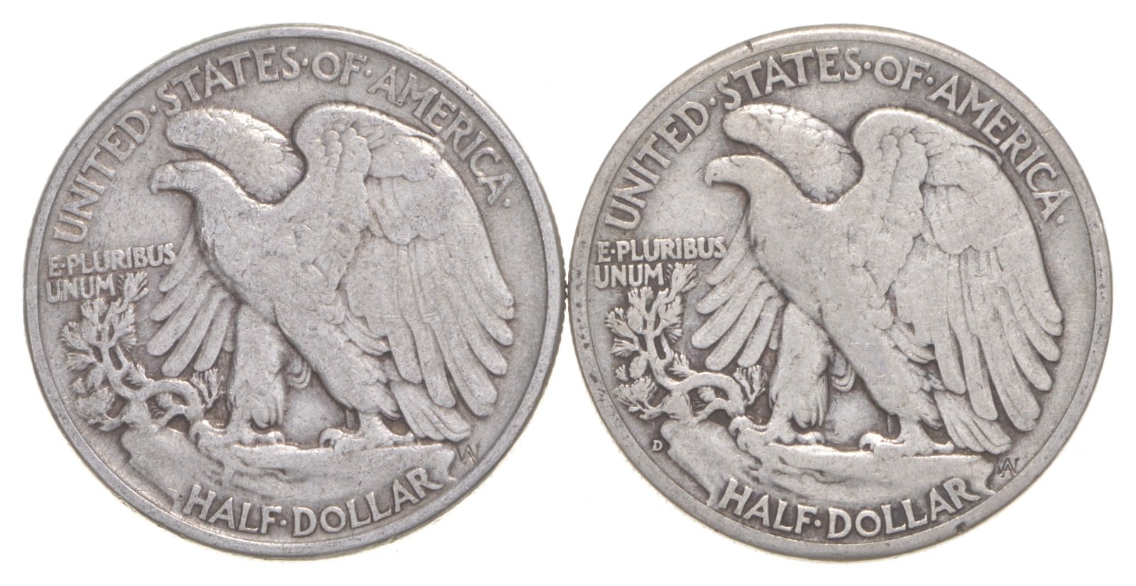 (2) 1944 & 1945-D Walking Liberty Half Dollars 90% Silver $1.00 Face | Property Room