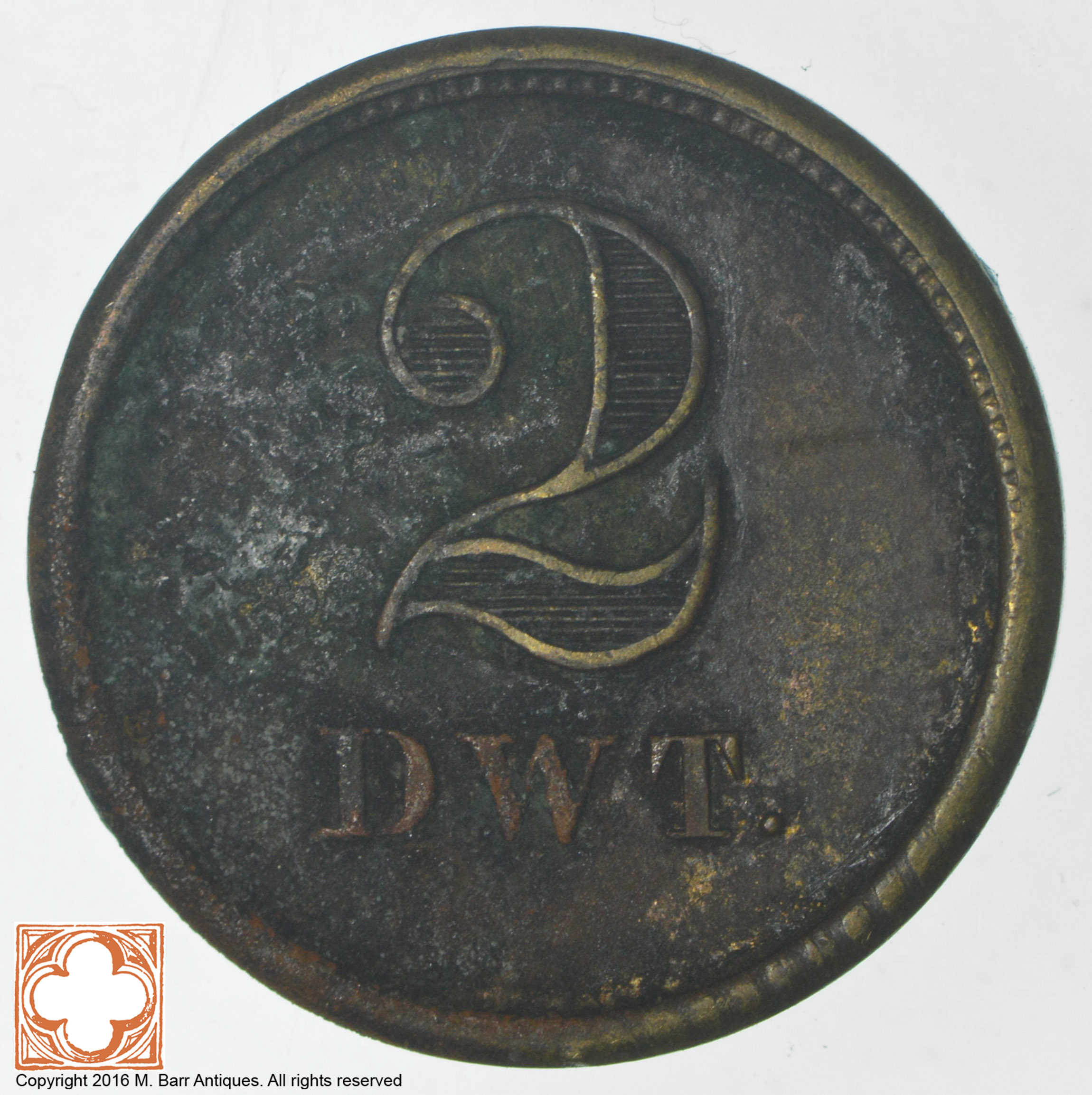 2 D.W.T. - 2 Penny Weights Token | Property Room