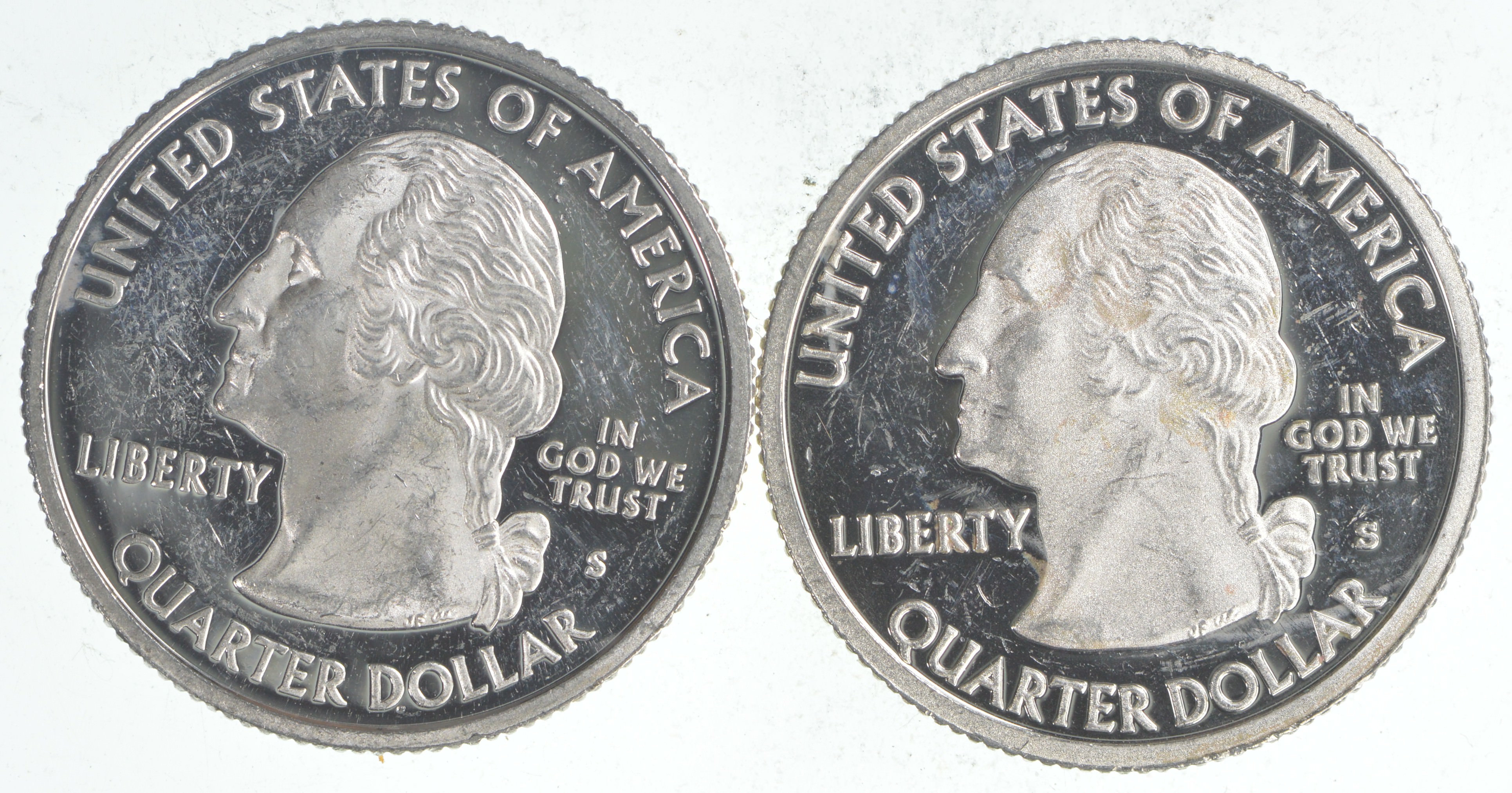(2) STUNNING 90% SILVER Proof Washington State Quarters - Specially ...