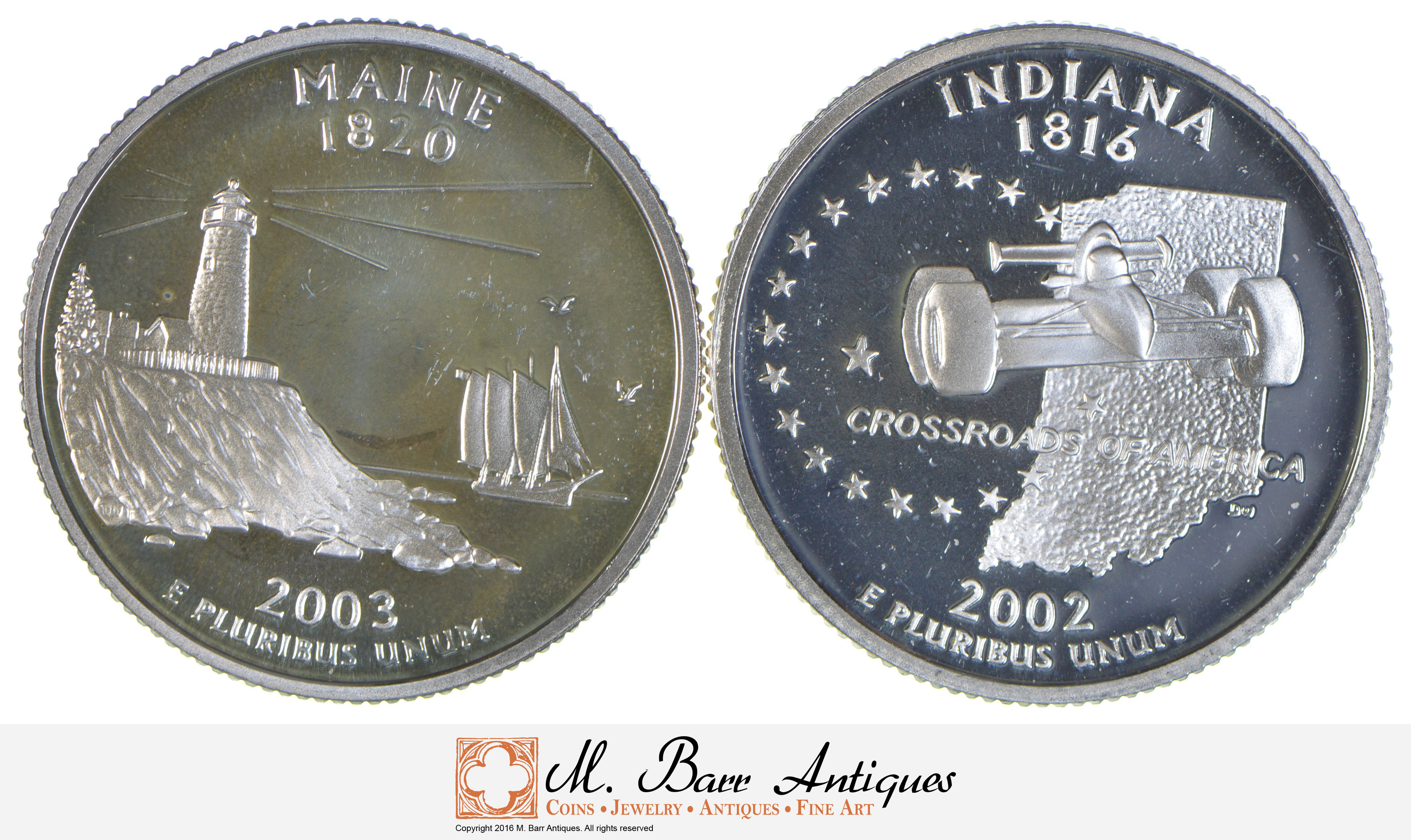 (2) STUNNING 90% SILVER Proof Washington State Quarters - Specially ...