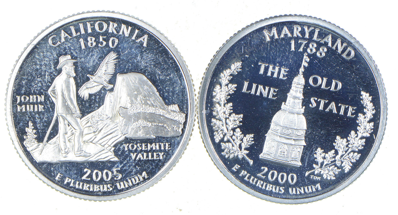 (2) STUNNING 90% SILVER Proof Washington State Quarters - Specially ...