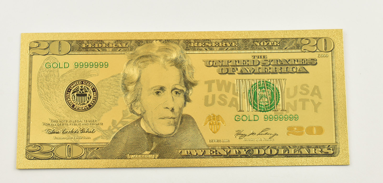$20 Federal Reserve Note - 22K Gold Bank Note - Rare | Property Room