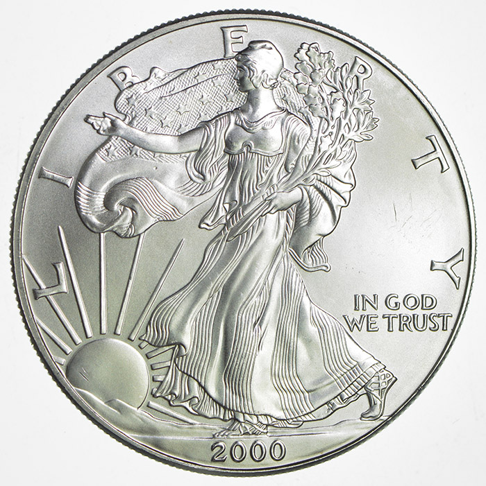2000 American Silver Eagle 1 Troy Oz .999 Fine Silver | Property Room