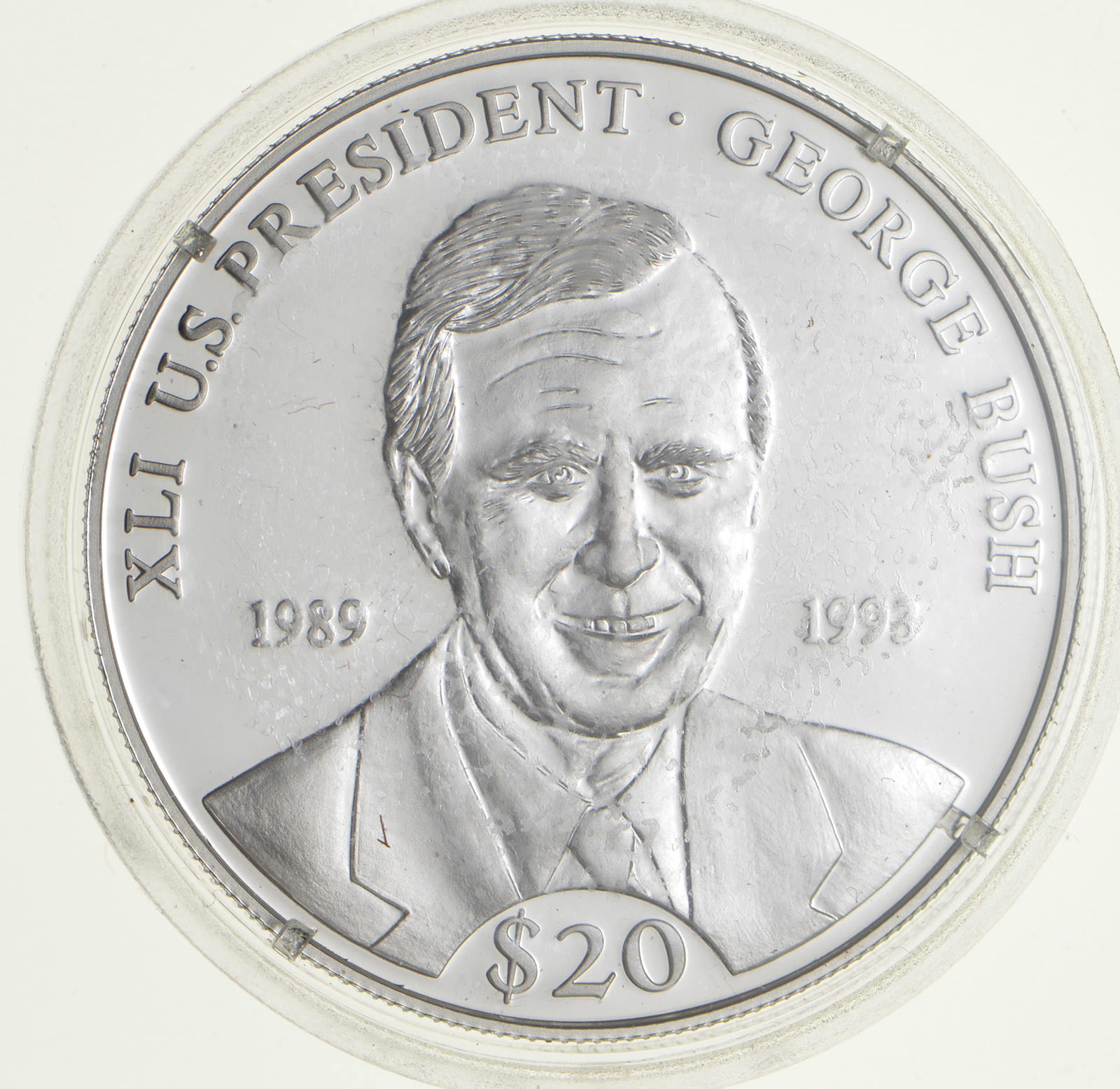 2000 George Bush Commemorative $20.00 Face Value 20 Grams .999 Fine ...
