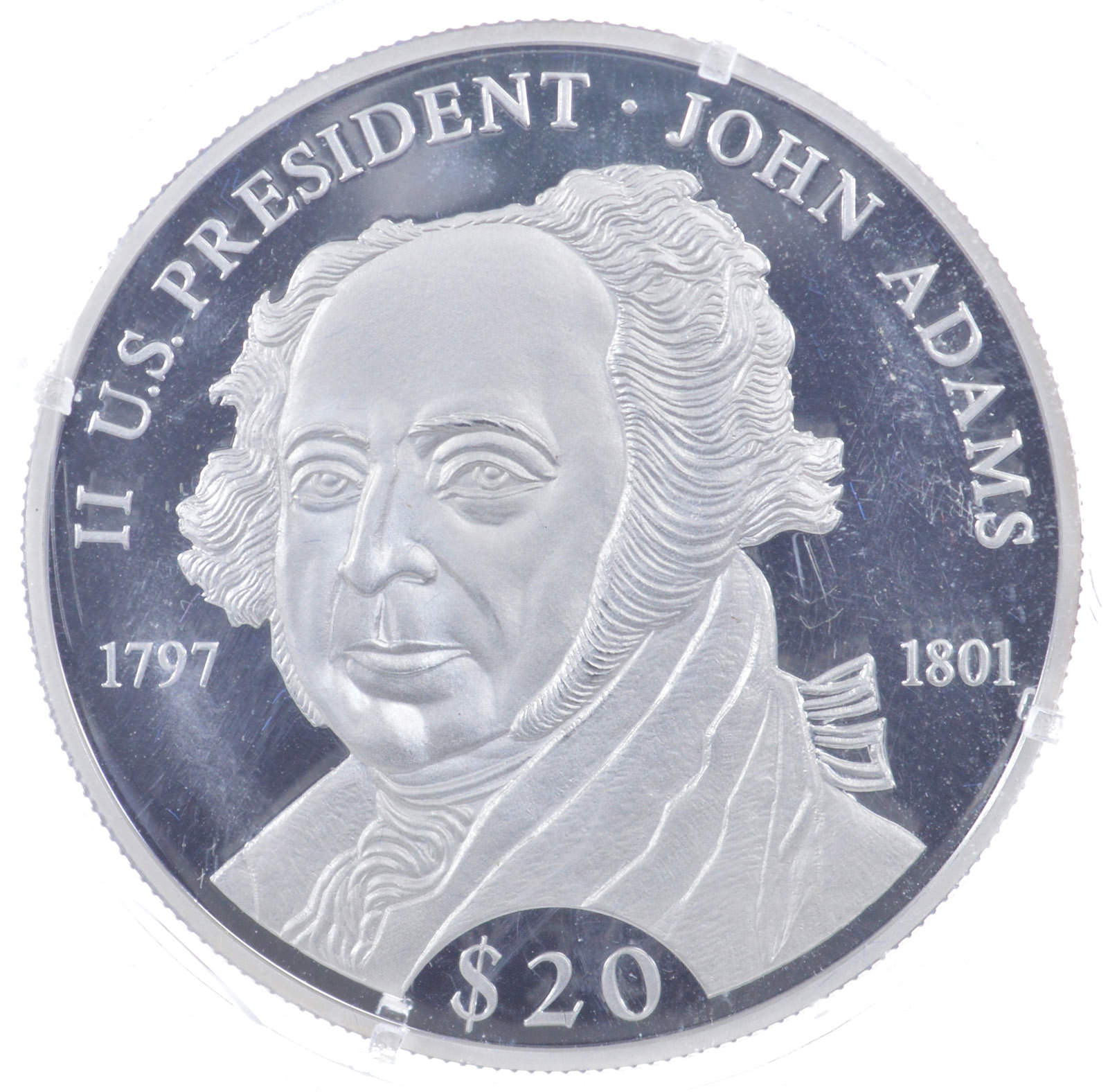 2000 II US President John Adams $20.00 Face Value 20 Grams .999 Fine ...