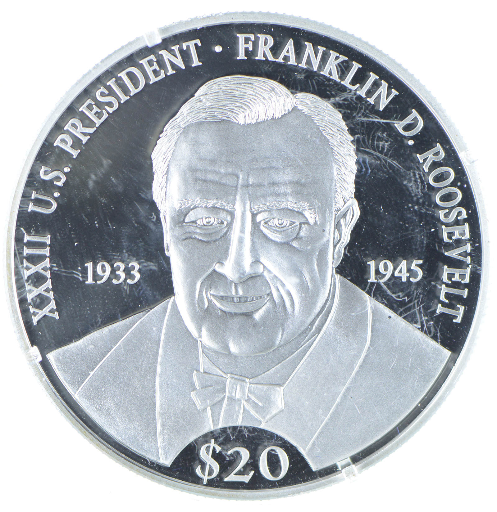 2000 President Franklin D. Roosevelt $20.00 Face Value 20 Grams .999 ...