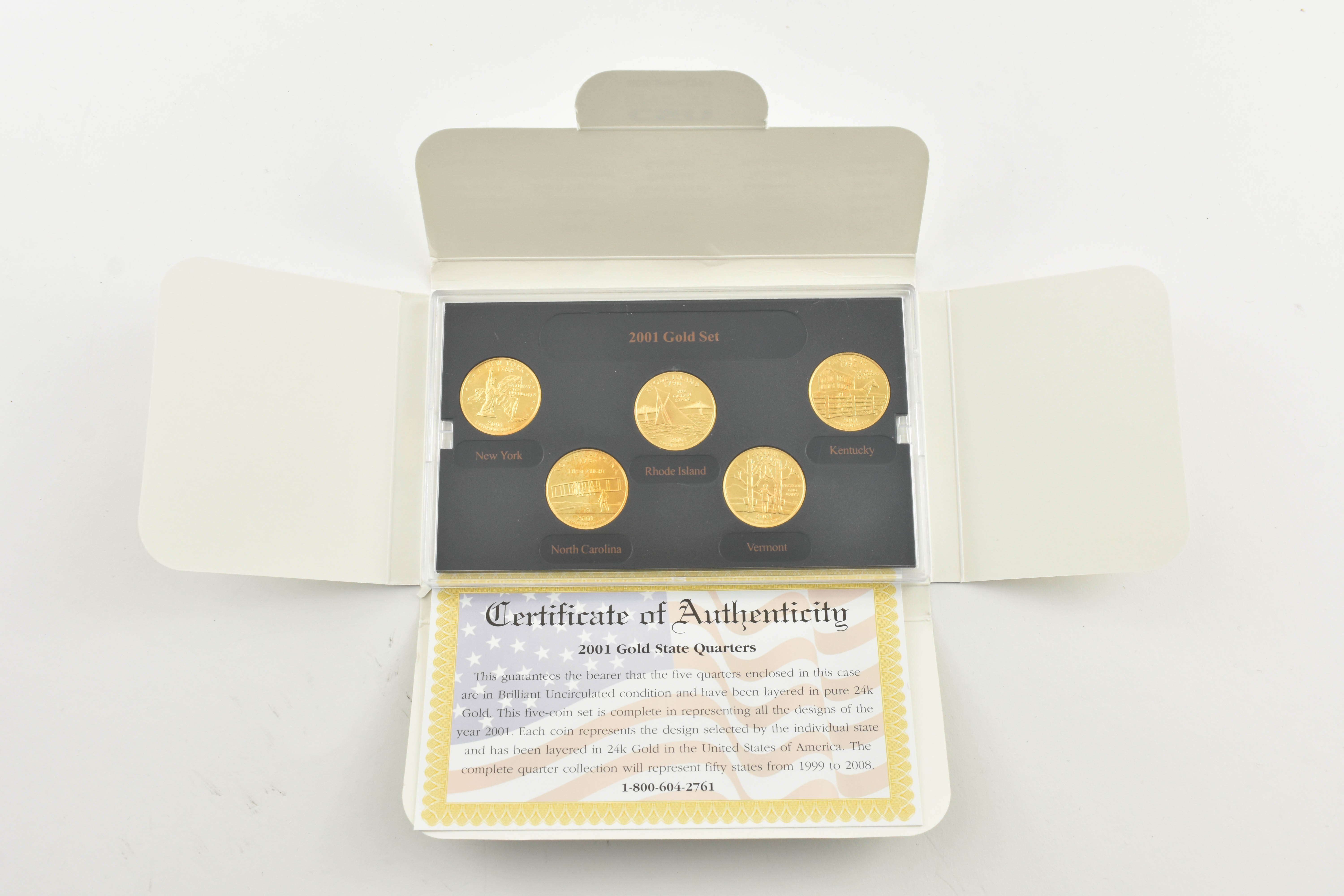 2001 Commemorative Quarters Gold Mint Edition *In Original Packaging ...
