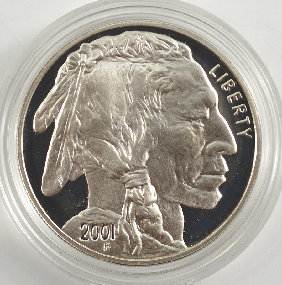 2001 Smithsonian American Buffalo Commemorative Proof Silver Dollar w ...