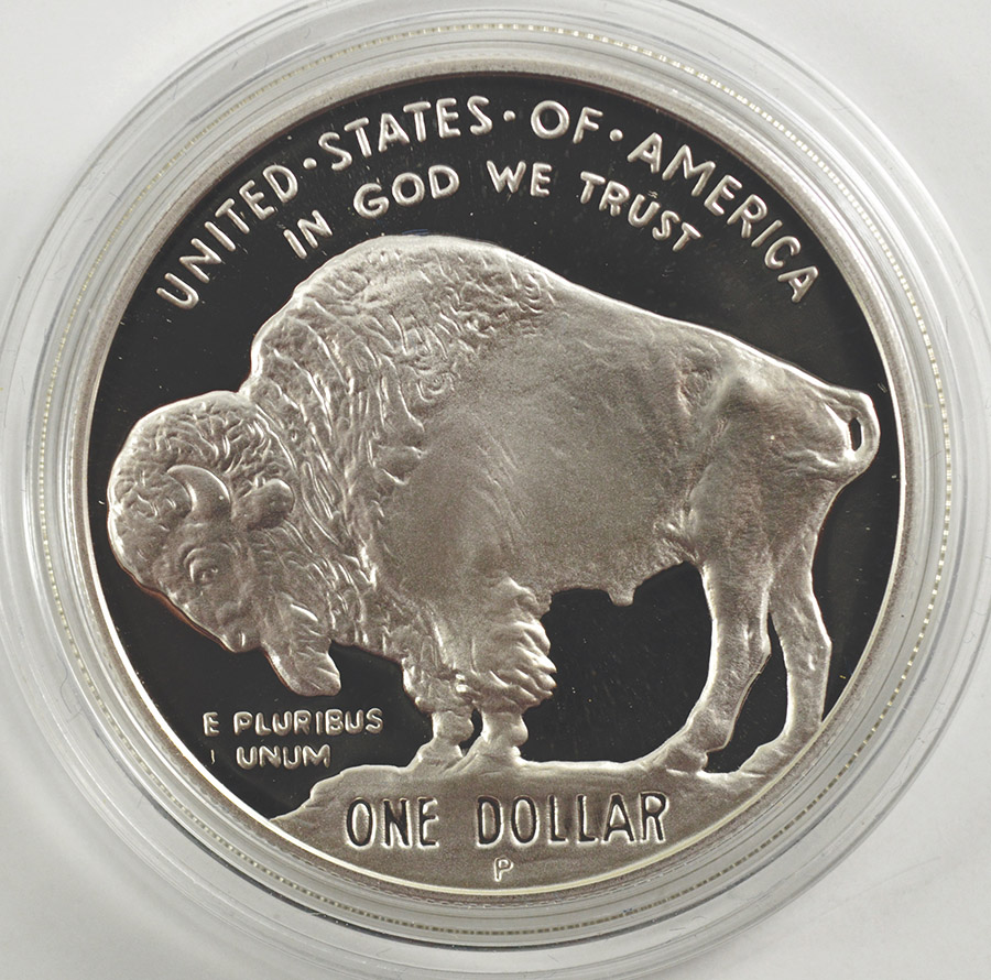 2001 Smithsonian American Buffalo Commemorative Proof Silver Dollar w ...