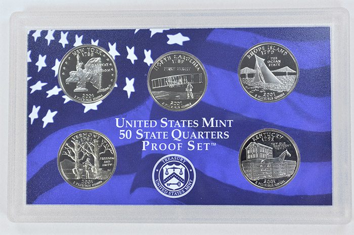 2001-S 5 Coin State Quarter Proof Set | Property Room