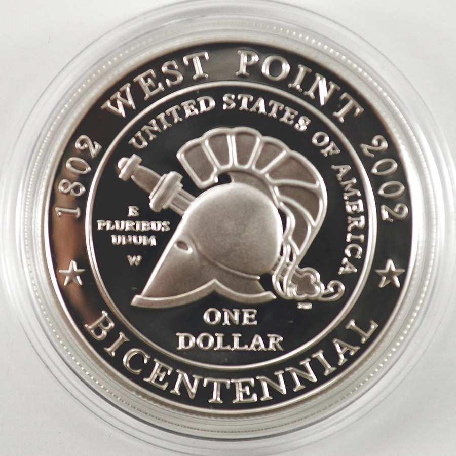 2002 United States Military Academy Bicentennial Proof Silver Dollar w ...