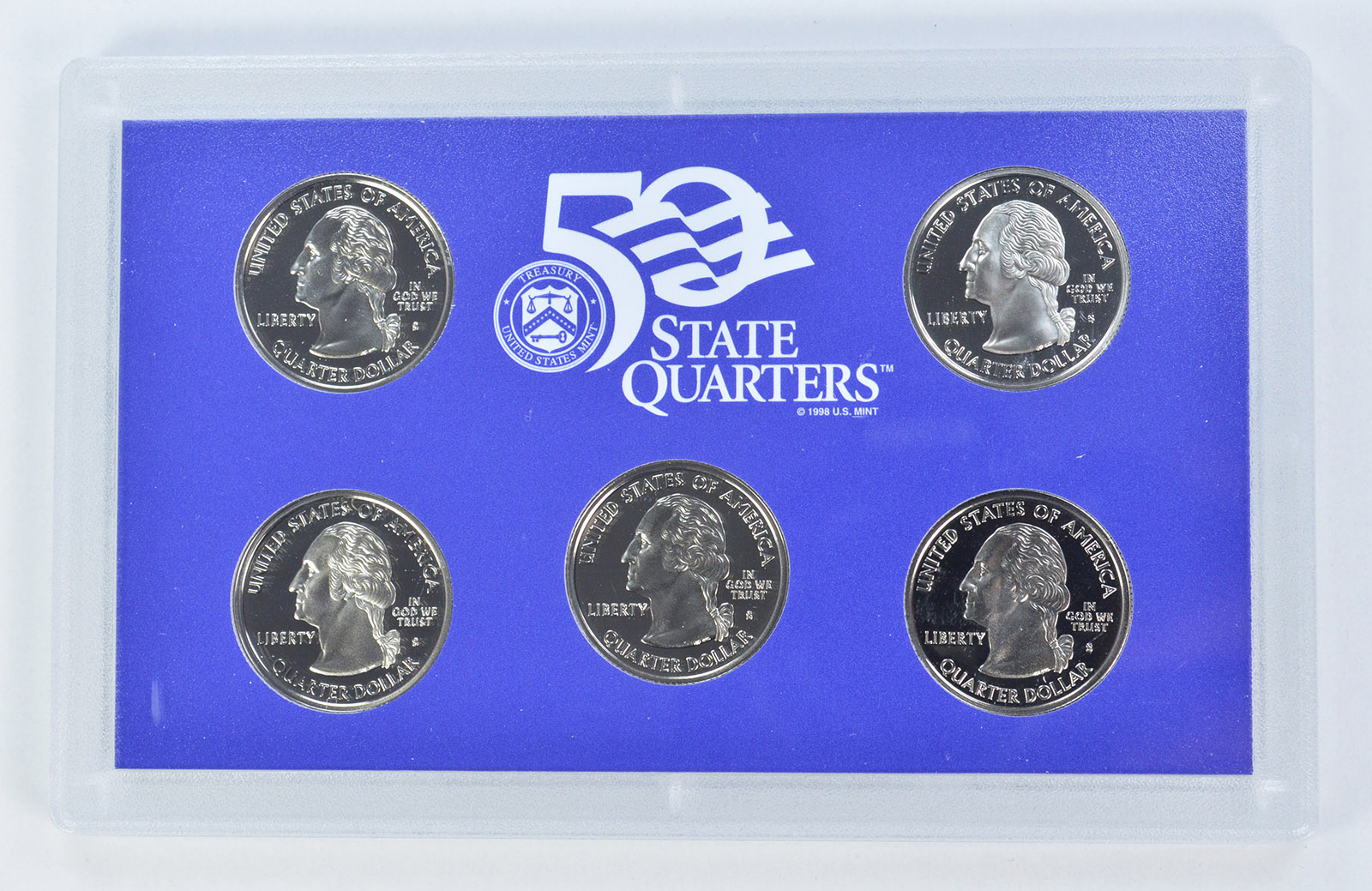 2002-S 5 Coin State Quarter Proof Set w/ Box & COA | Property Room