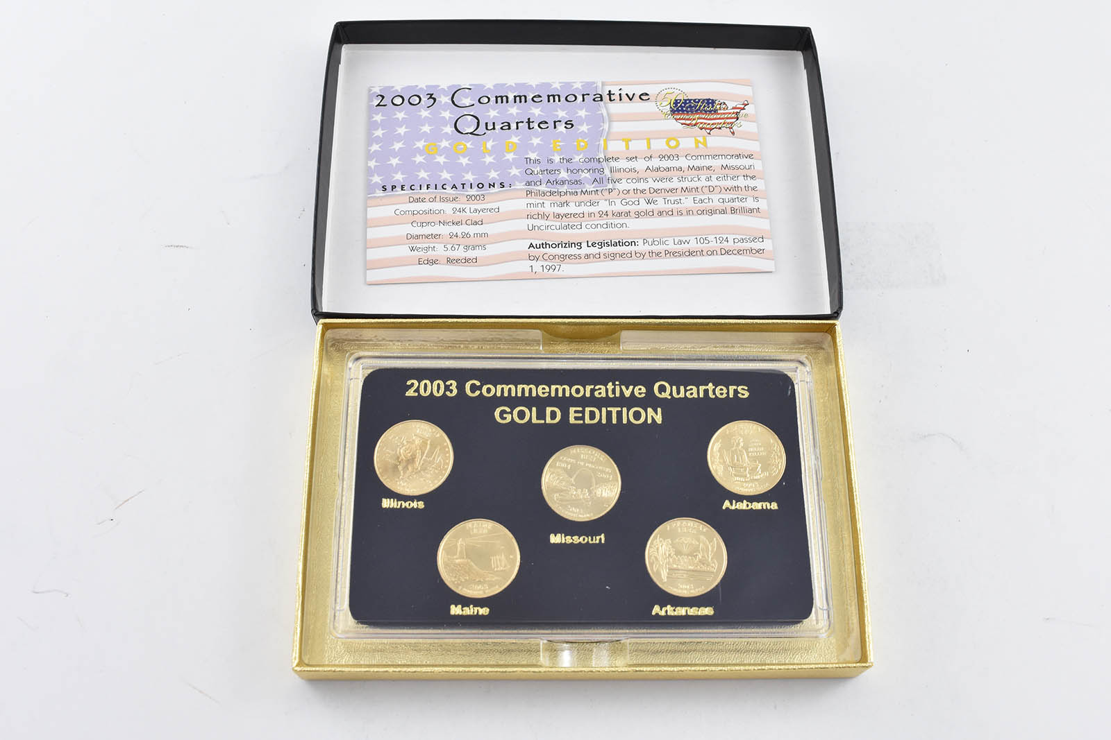 2003 Commemorative Quarters Gold EditionMint Edition*In Original ...
