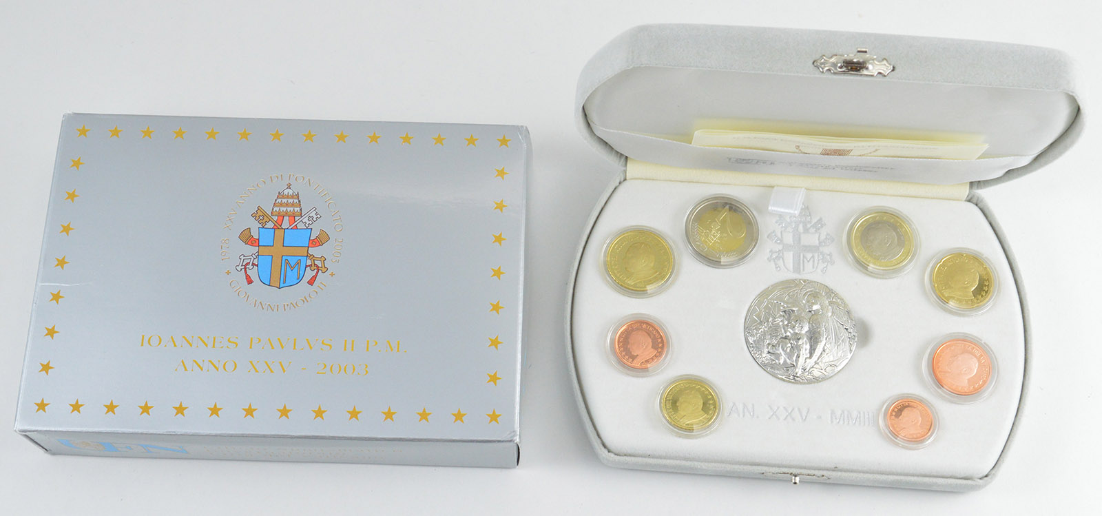 2003 Vatican City Pope Giovanni Paolo II 8 Coin Commemorative Box Set ...