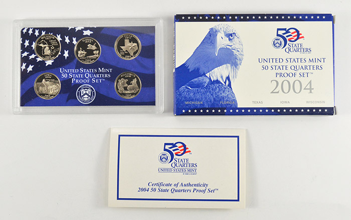 2004-S 5 Coin State Quarter Proof Set | Property Room