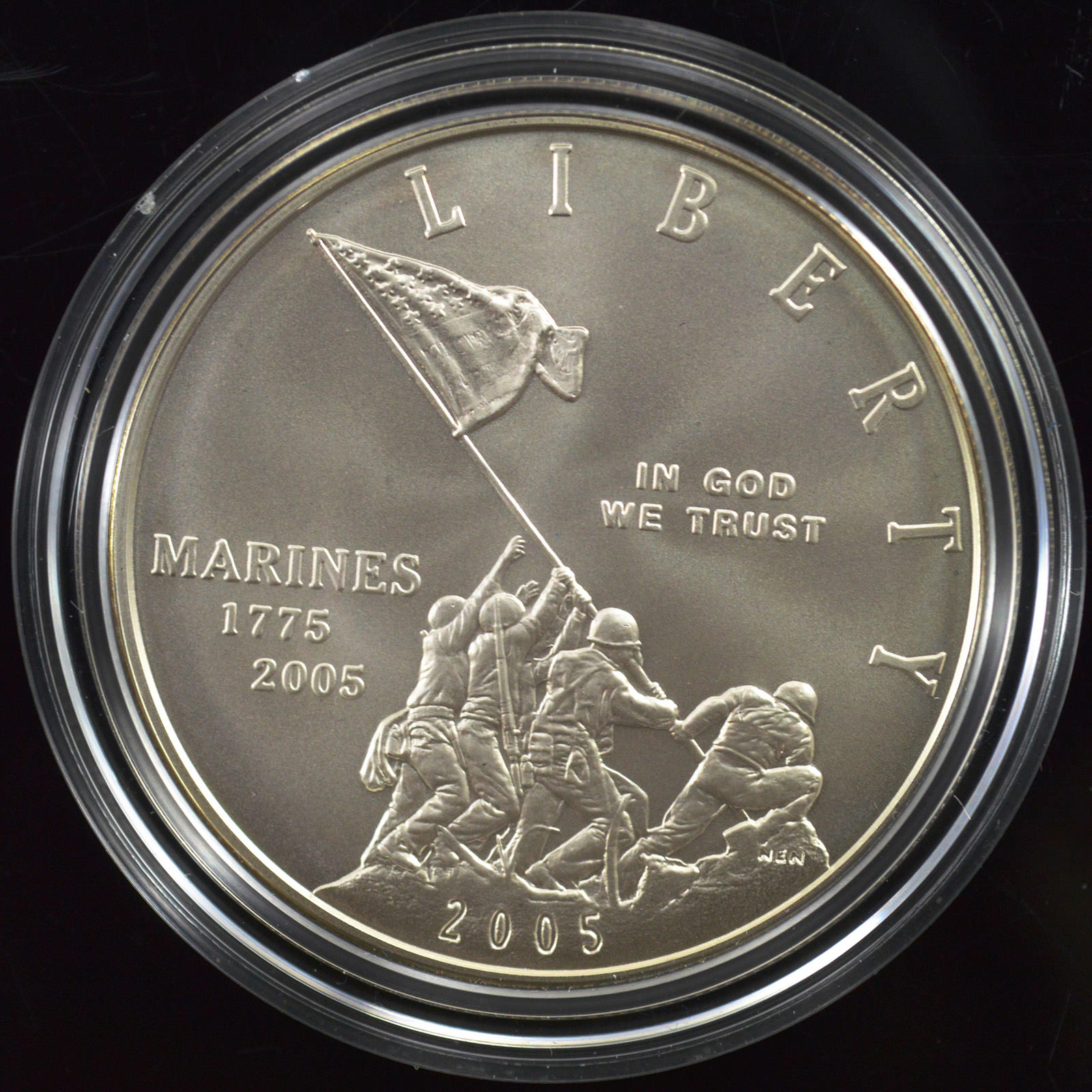 2005-P $1 Marine Corps Uncirculated US Commemorative Silver Dollar ...