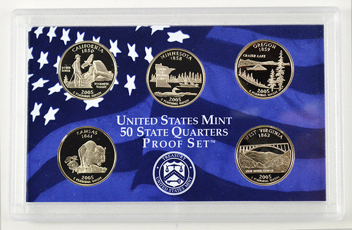 2005-S 5 Coin State Quarter Proof Set | Property Room