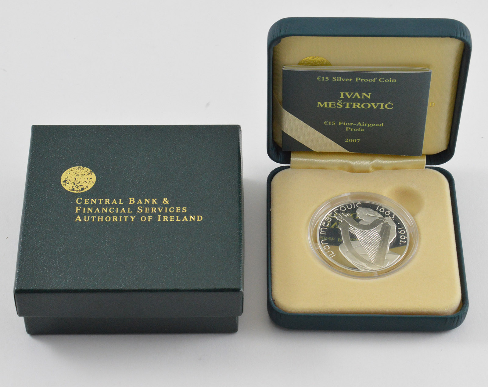 2007 Central Bank of Ireland Silver Proof 15 Euro Coin - Ivan Mestrovic ...