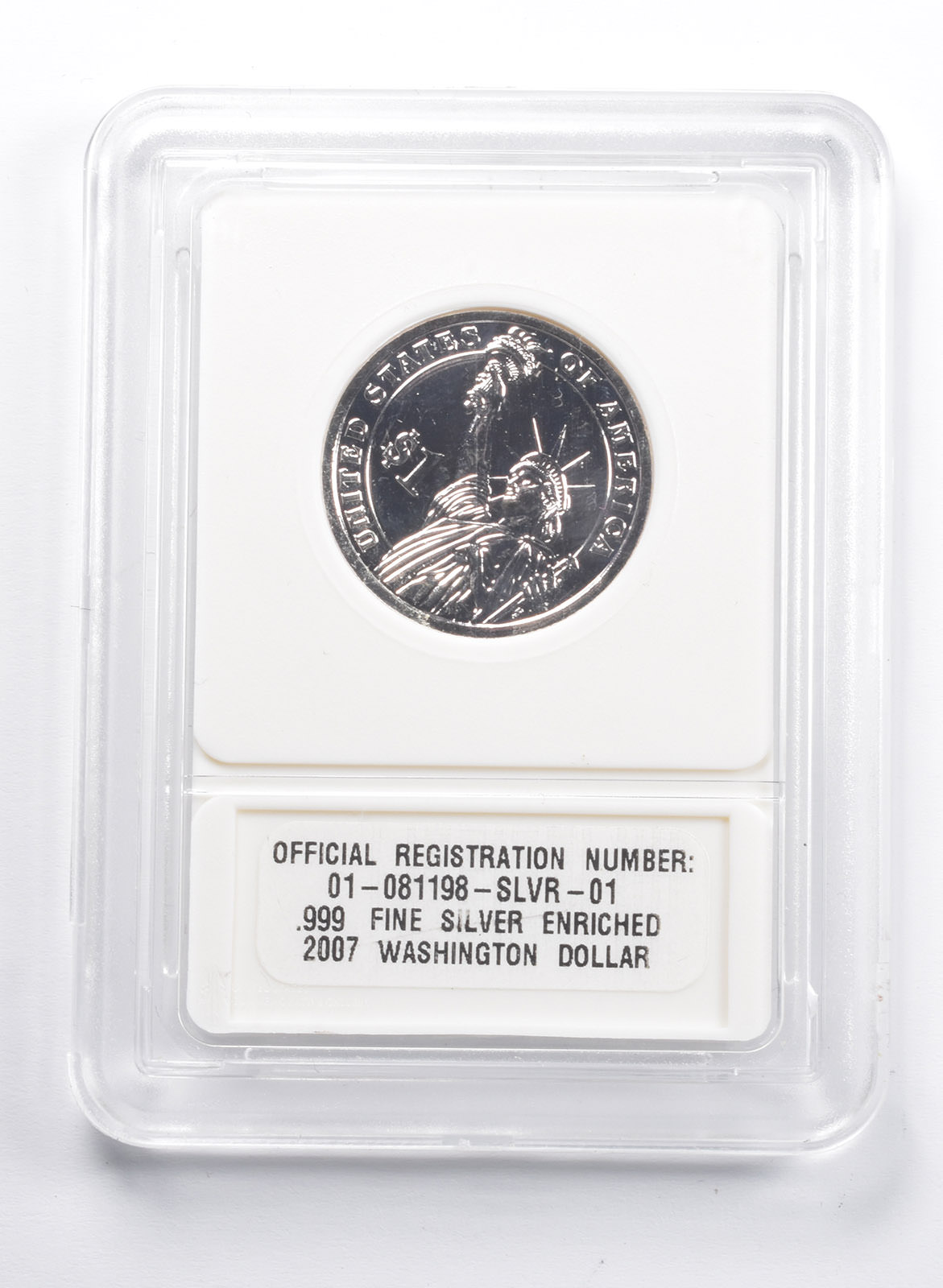 2007 George Washington Presidential Dollar - Silver Plated | Property Room