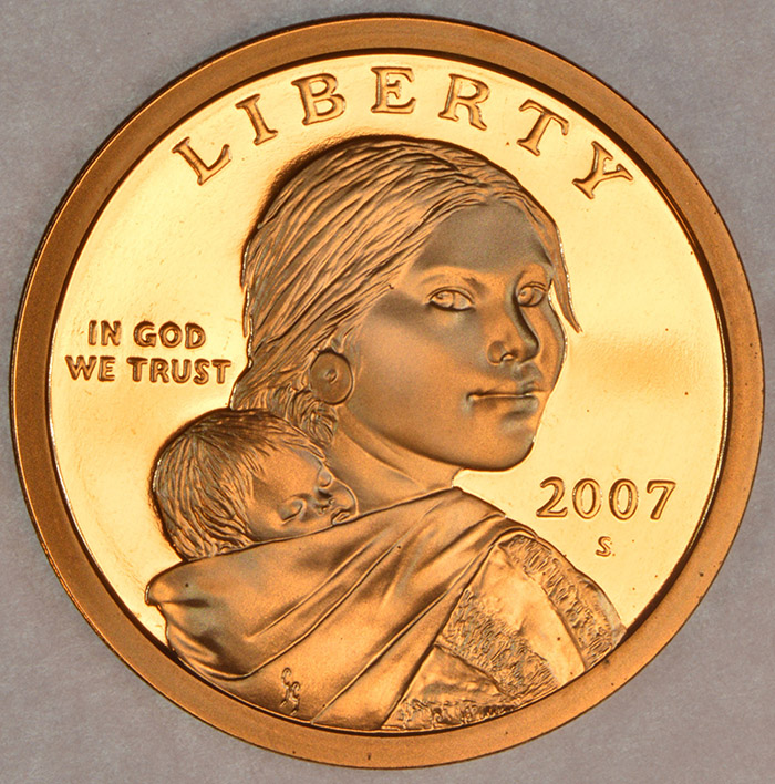 2007-S Proof Deep Cameo Sacagawea Golden Dollar | Property Room