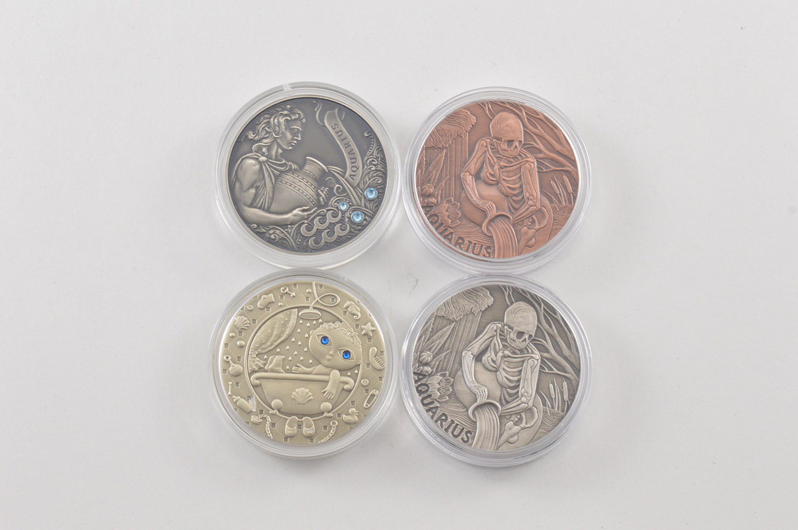 2009 & 2015 Belarus 20 Rubles .925 Silver Coin & (2) Memento Mori Skull ...