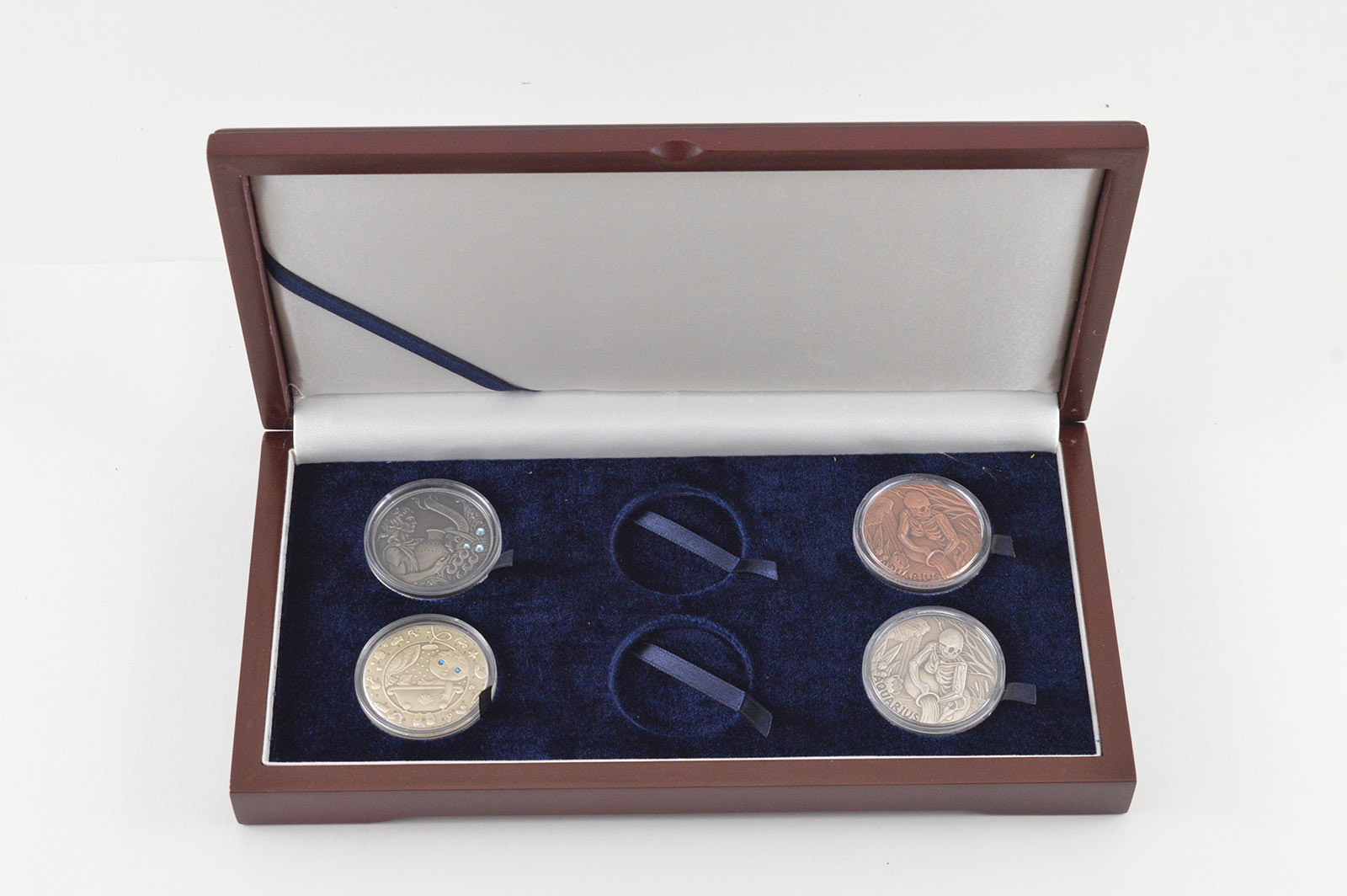 2009 & 2015 Belarus 20 Rubles .925 Silver Coin & (2) Memento Mori Skull ...