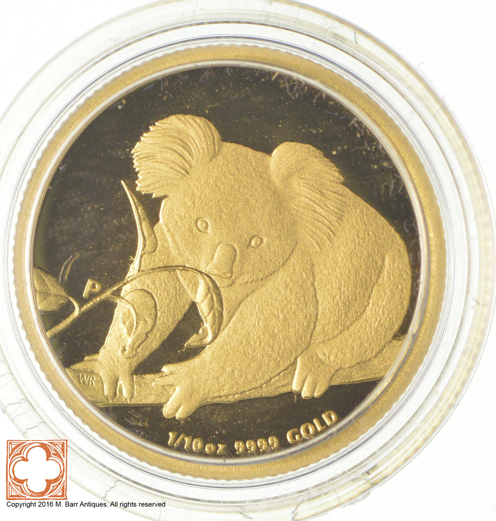 2010 Australia $1.00 1/10 OZ. .9999 Gold Koala | Property Room