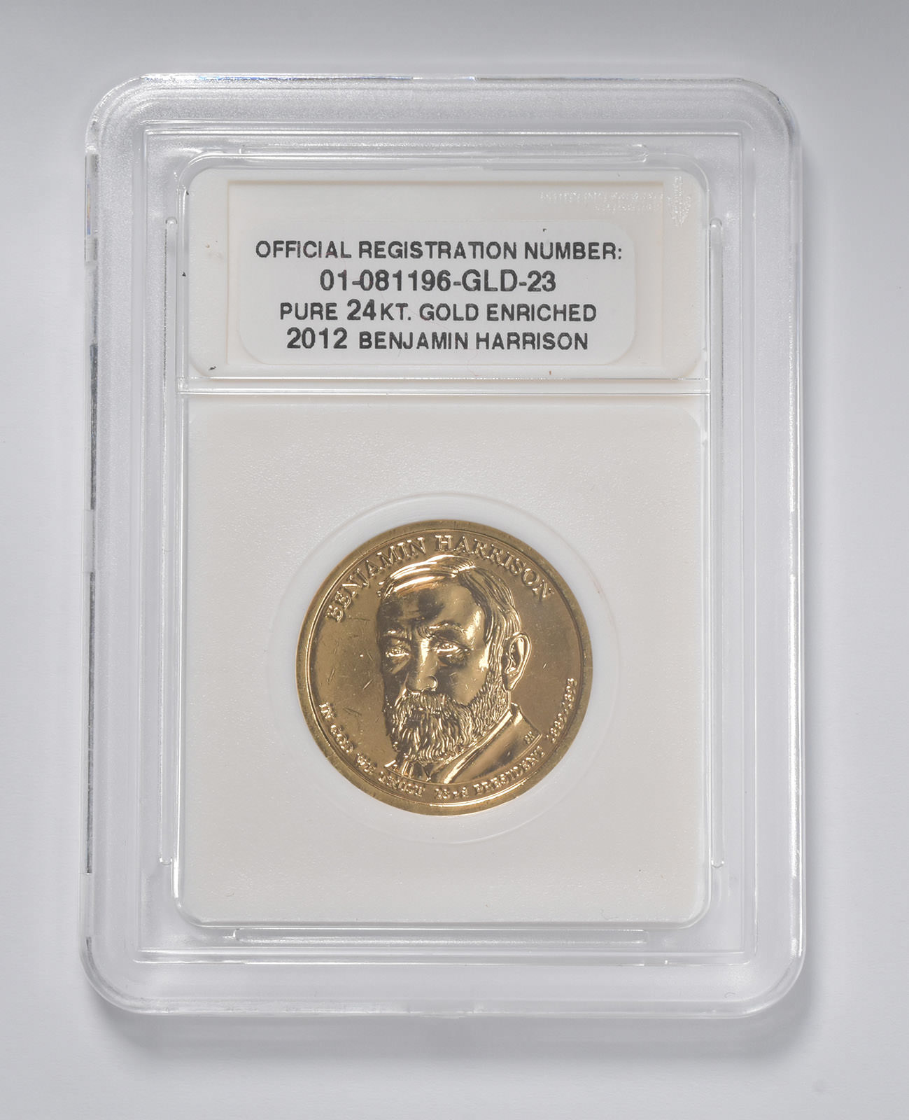2012 Benjamin Harrison Presidential Dollar - 24KT Gold Enriched ...