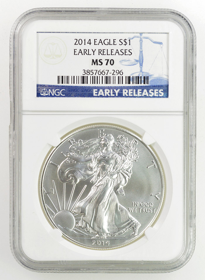 2014 Silver Eagle Coin NGC Graded MS 70 Perfect Grade! | Property Room