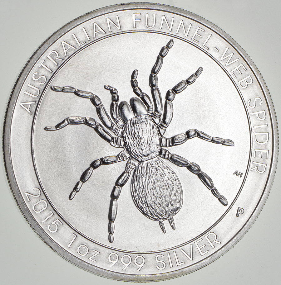 2015 Australia $1 Australian Funnel-Web Spider Silver Coin - One Troy ...