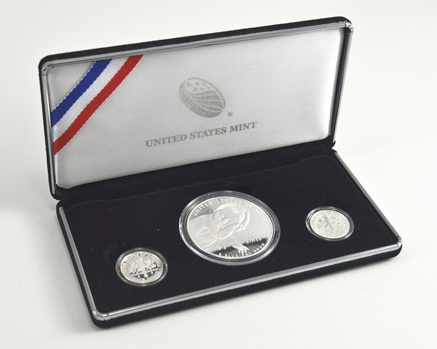 2015 March of Dimes Special Silver 3 Coin Set - Box & COA - Inc. Proof ...