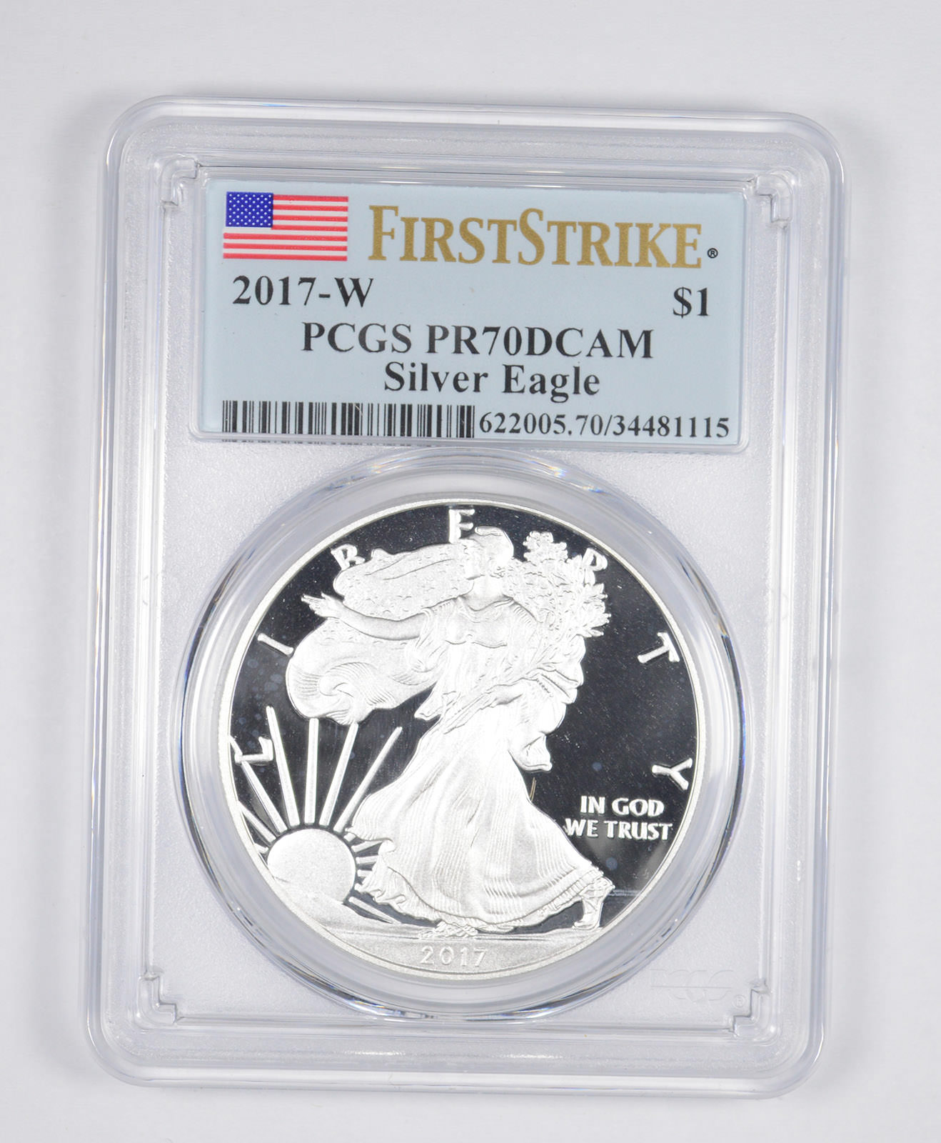 2017 W Proof Silver Eagle PCGS PR70 DCAM First Strike American FS Flag | Property Room