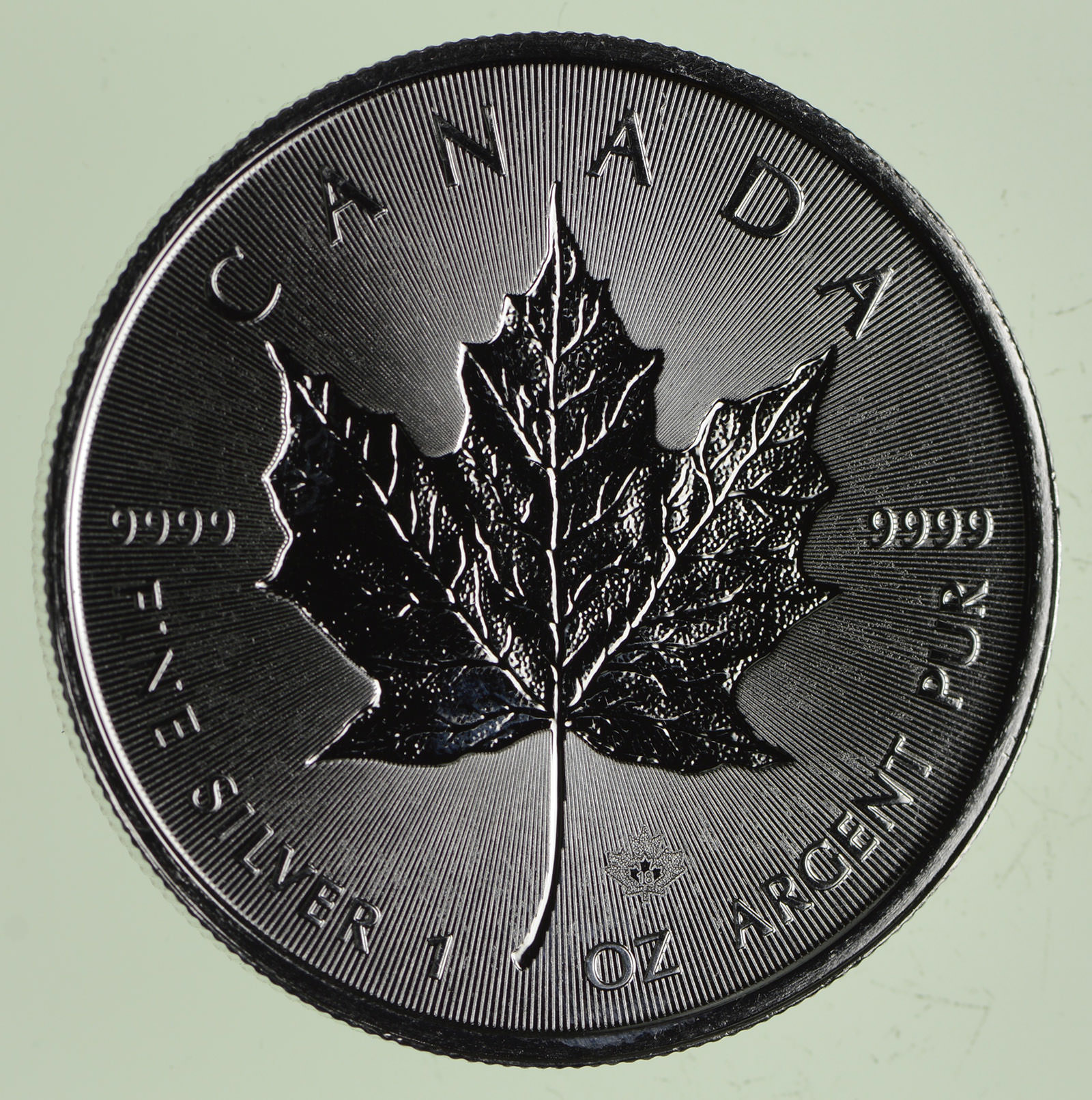 2018 Canadian Maple Leaf 5 Dollar 1 Oz Silver Coin Incused Maple