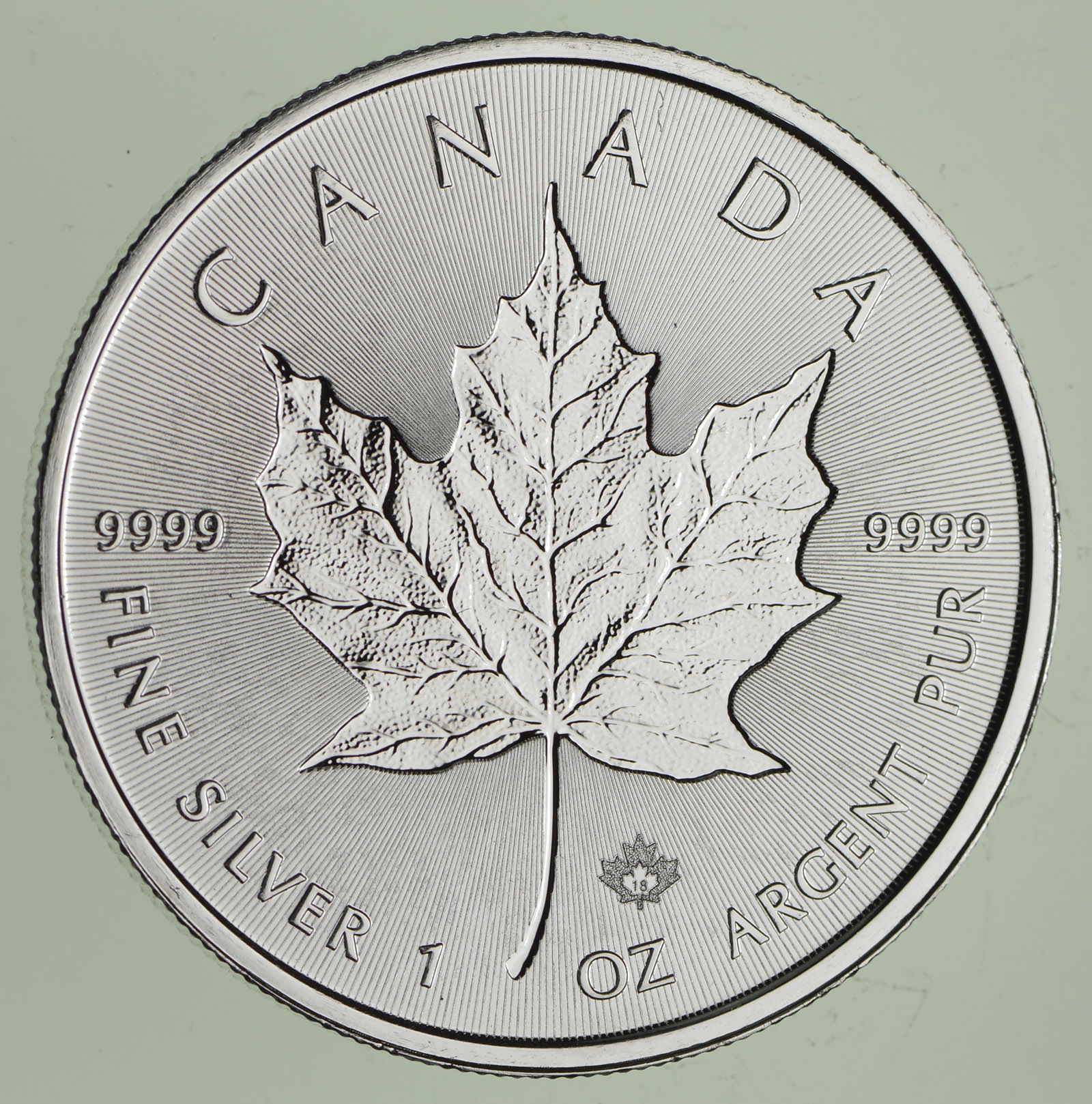 2018 Canadian Maple Leaf 5 Dollar 1 Oz. Silver Coin - Incused Maple ...