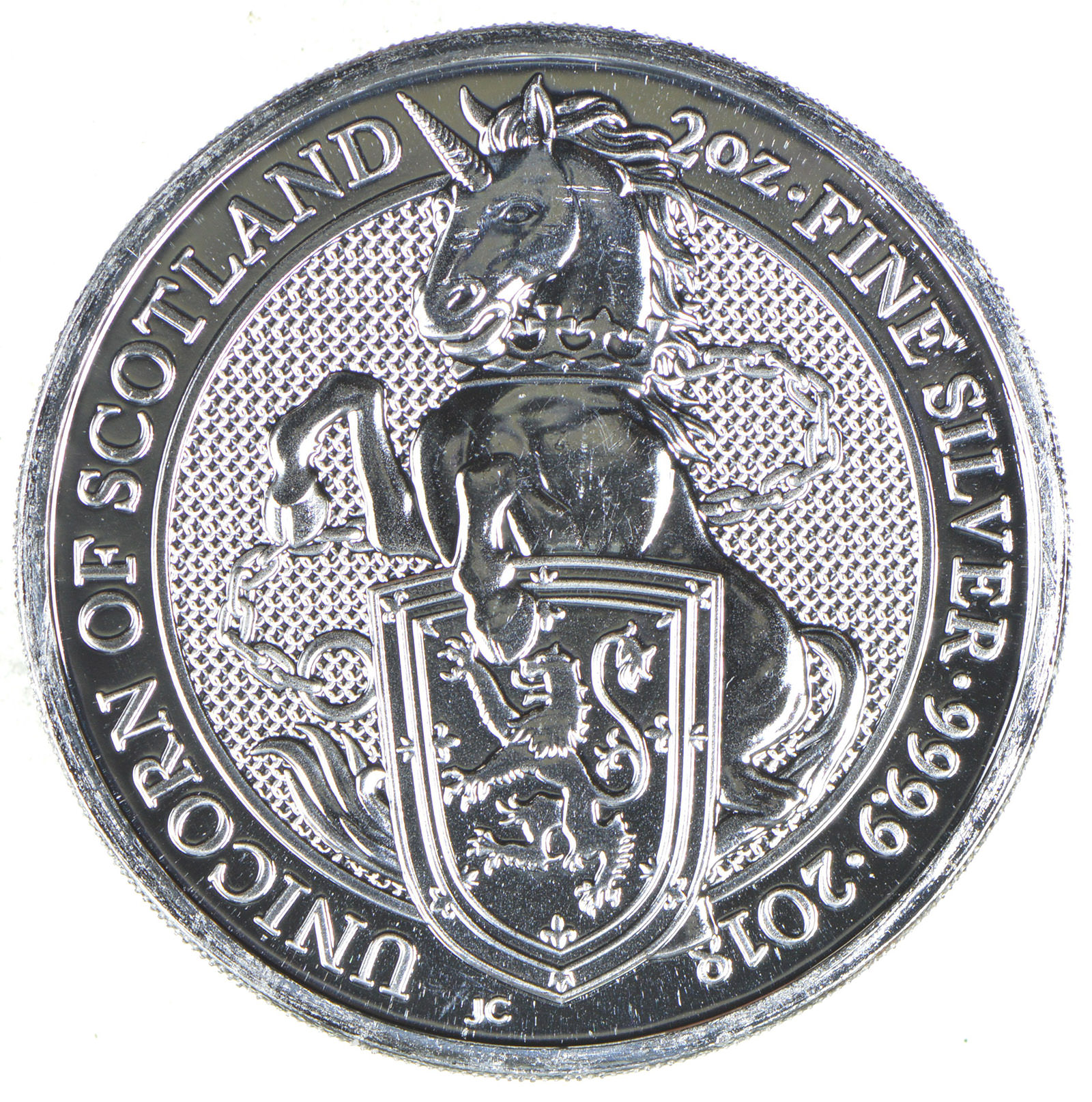 2018 - Royal Mint - Unicorn of Scotland - 2 Troy Oz .9999 Fine Silver ...