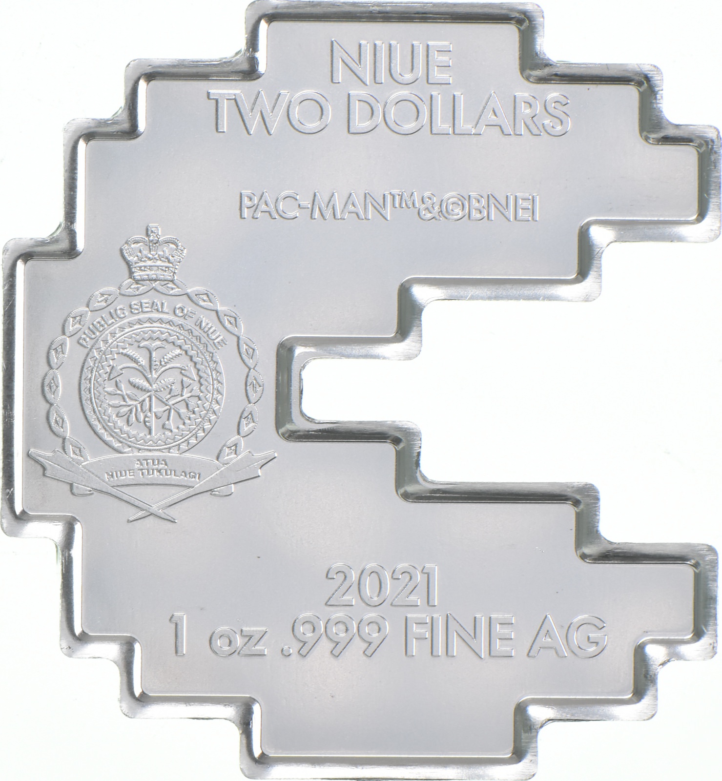 2021 MS PAC-MAN 40th ANNIVERSARY PURE SILVER COLORIZED NIUE | Property Room