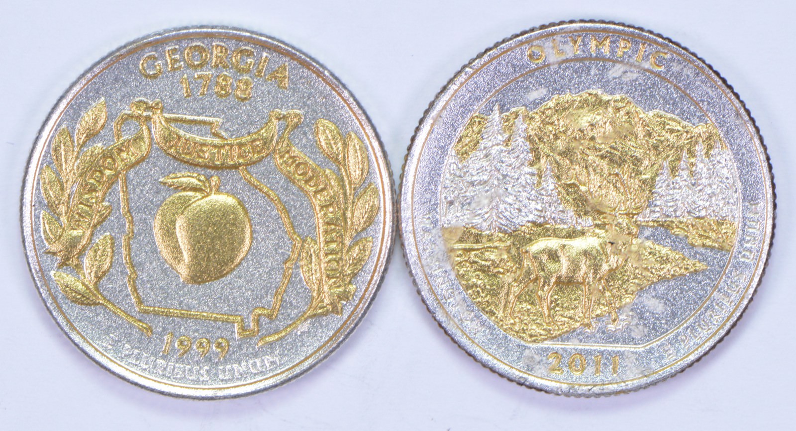 24K ENHANCED US Coins 1999 Georgia State Quarter 2011 Olympic ATB ...