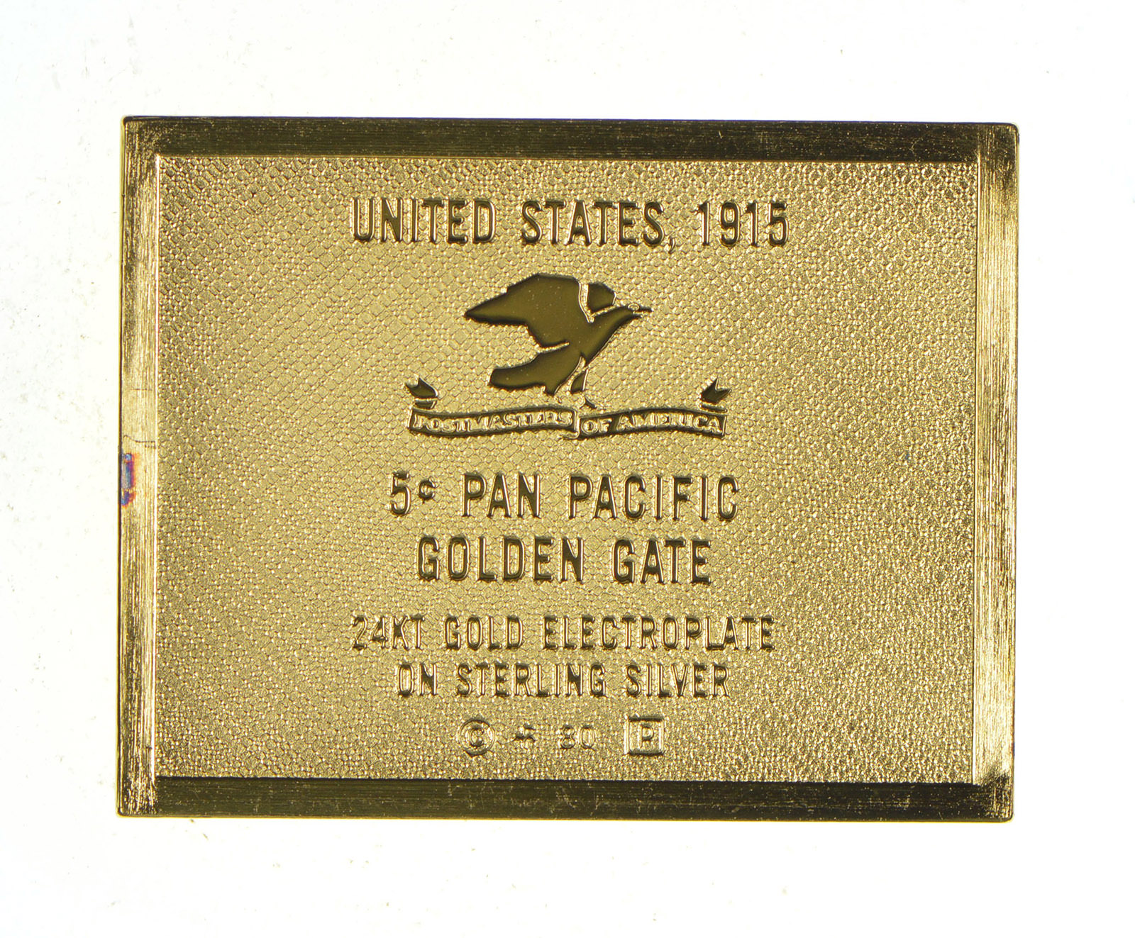 24K Gold Plated SILVER - Pan Pacific Golden Gate Postage .925 Sterling ...