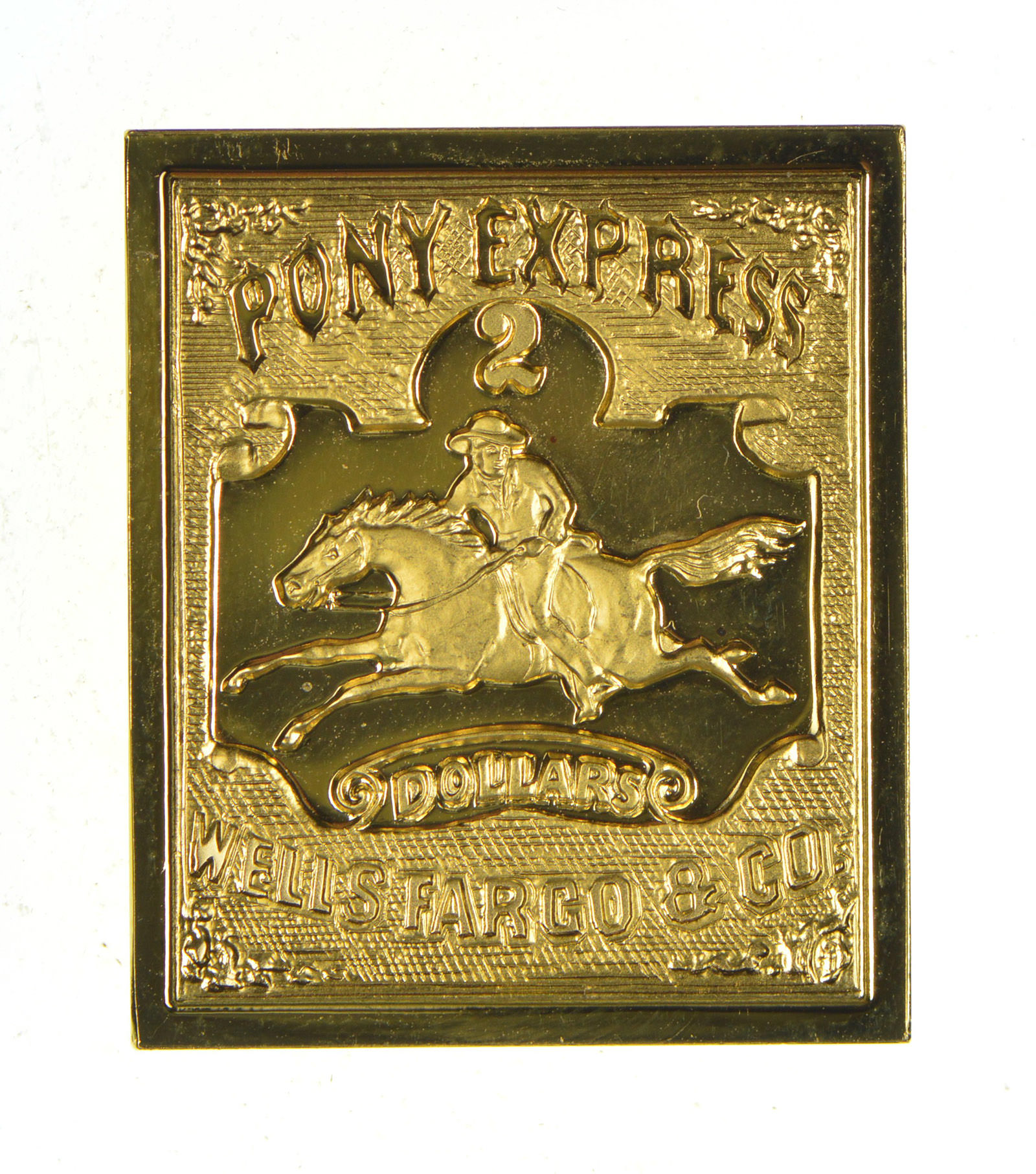 24K Gold Plated SILVER - Pony Express Rider Postage .925 Sterling ...