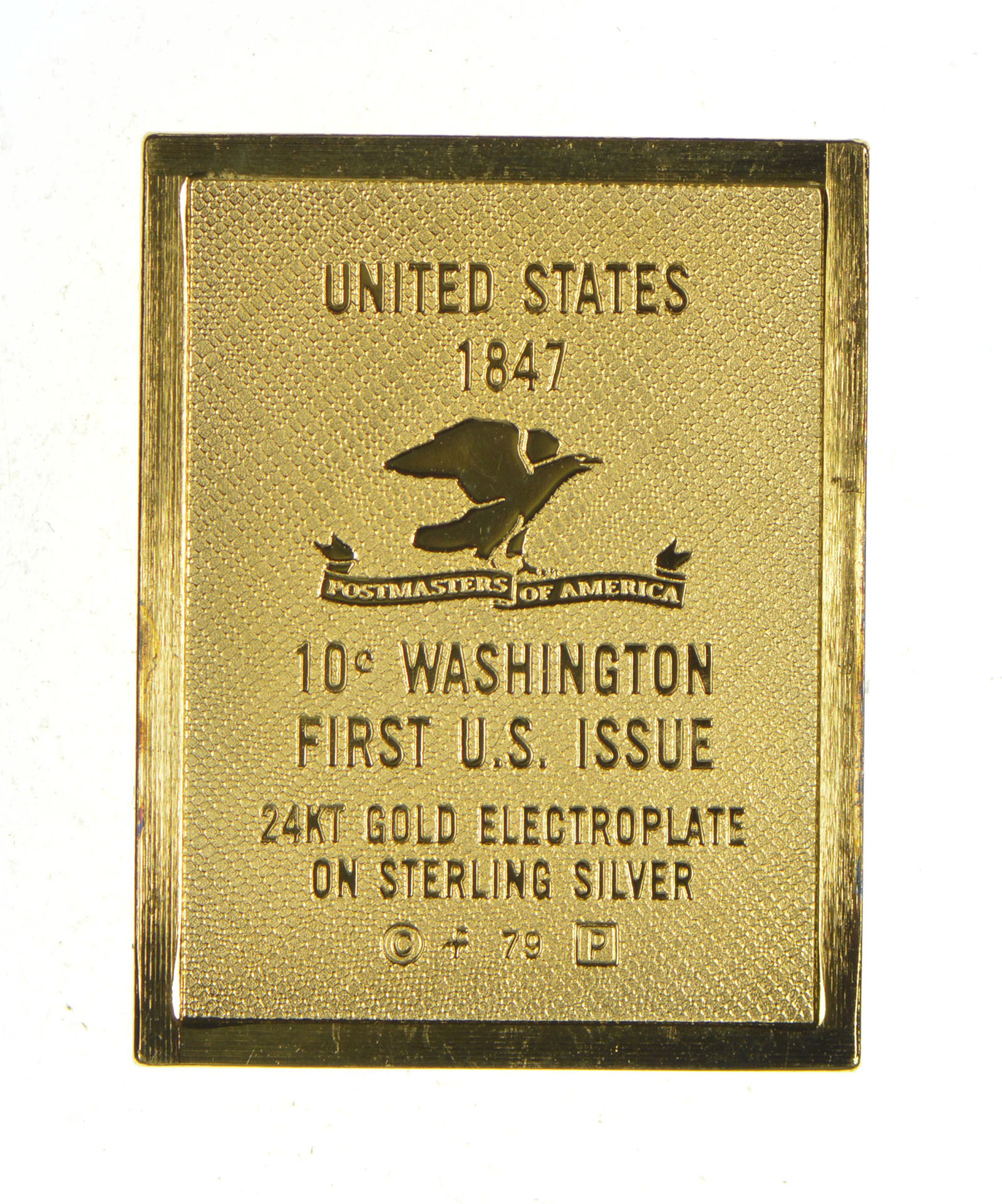 24K Gold Plated SILVER - Washington First US Issue Postage .925 ...