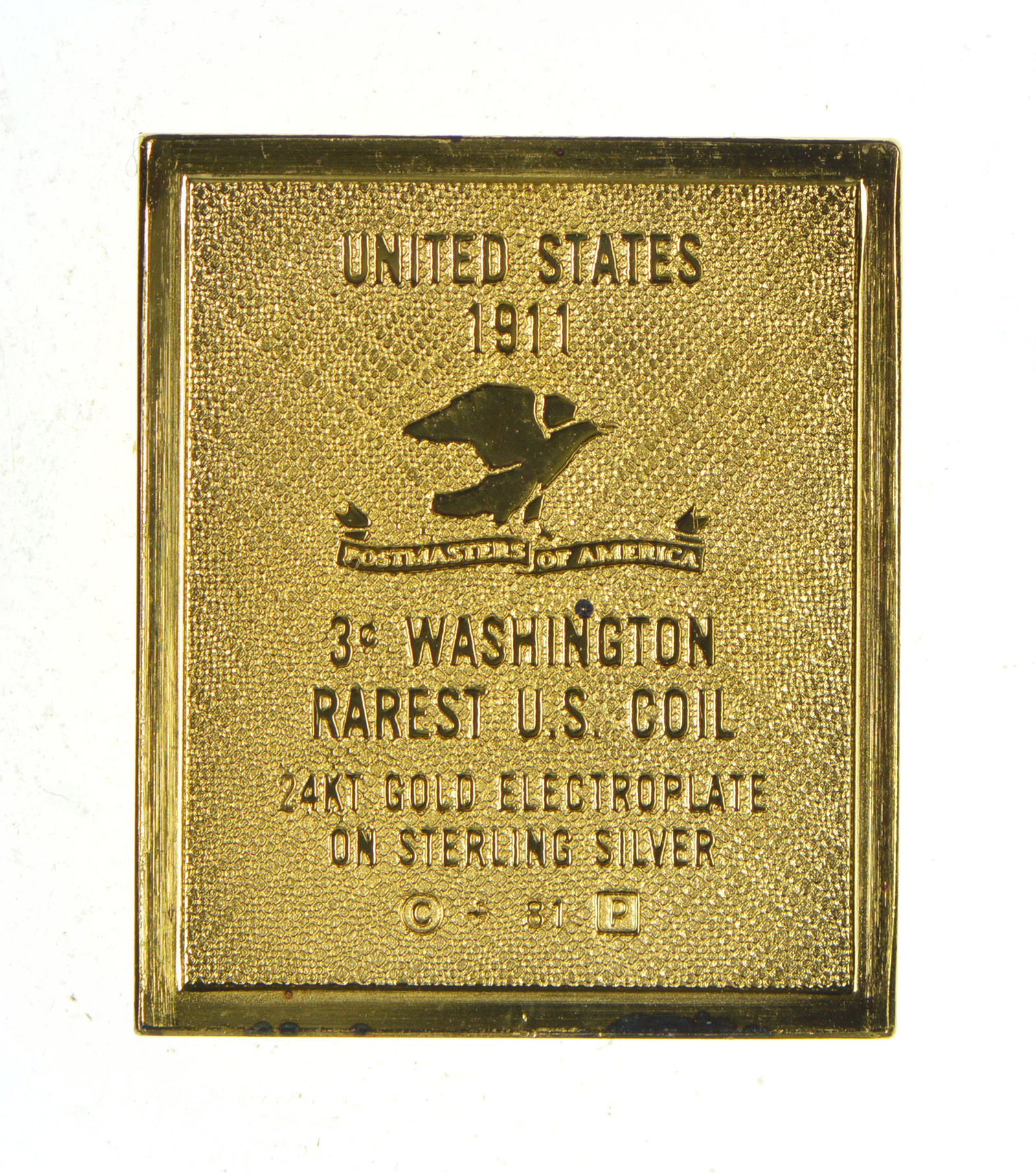 24K Gold Plated SILVER - Washington Rarest US Coil Postage .925 ...