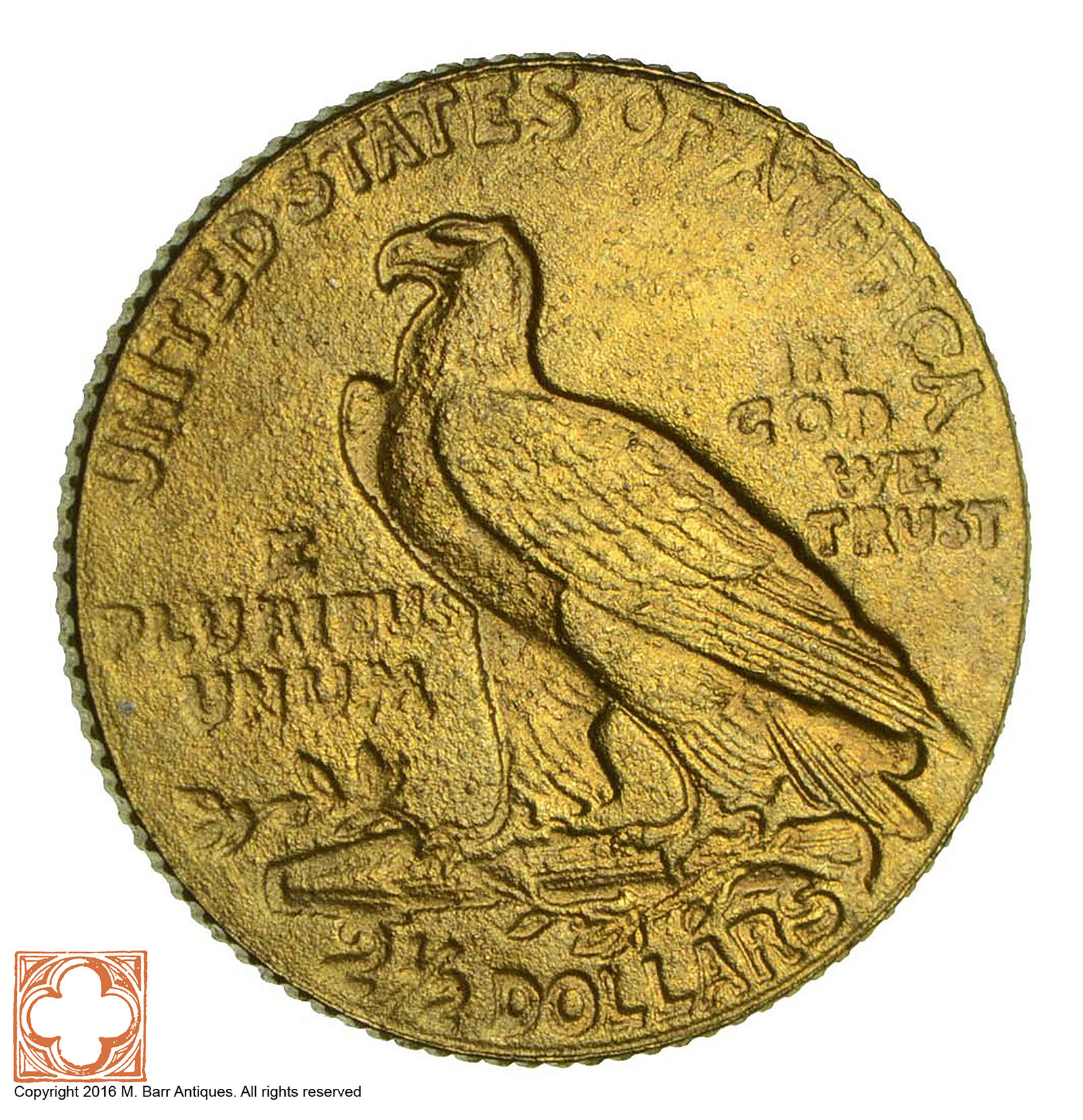 $2.50 United States Gold Coin - 1927 Incused Indian - Stunning ...