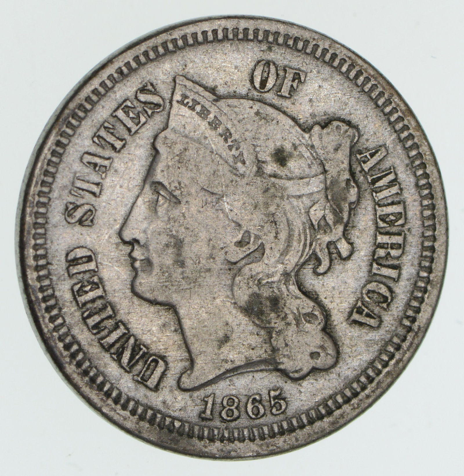 ***3***THREE***Cent*** - 1865 Three Cent Nickel Piece - Tough to Find ...