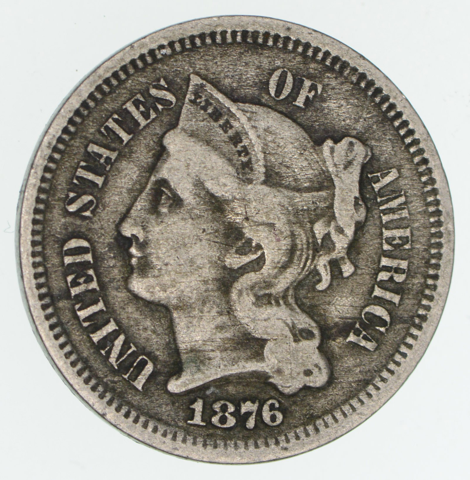 ***3***THREE***Cent*** - 1876 Three Cent Nickel Piece - Tough to Find ...