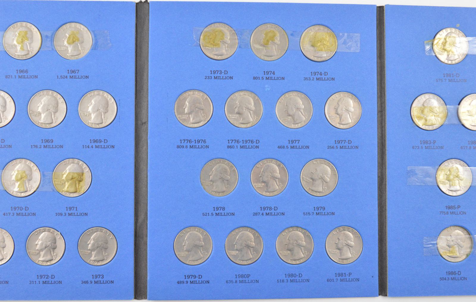 41 Coins - Washington Quarters 1965-1987 Complete Set - Collection in ...