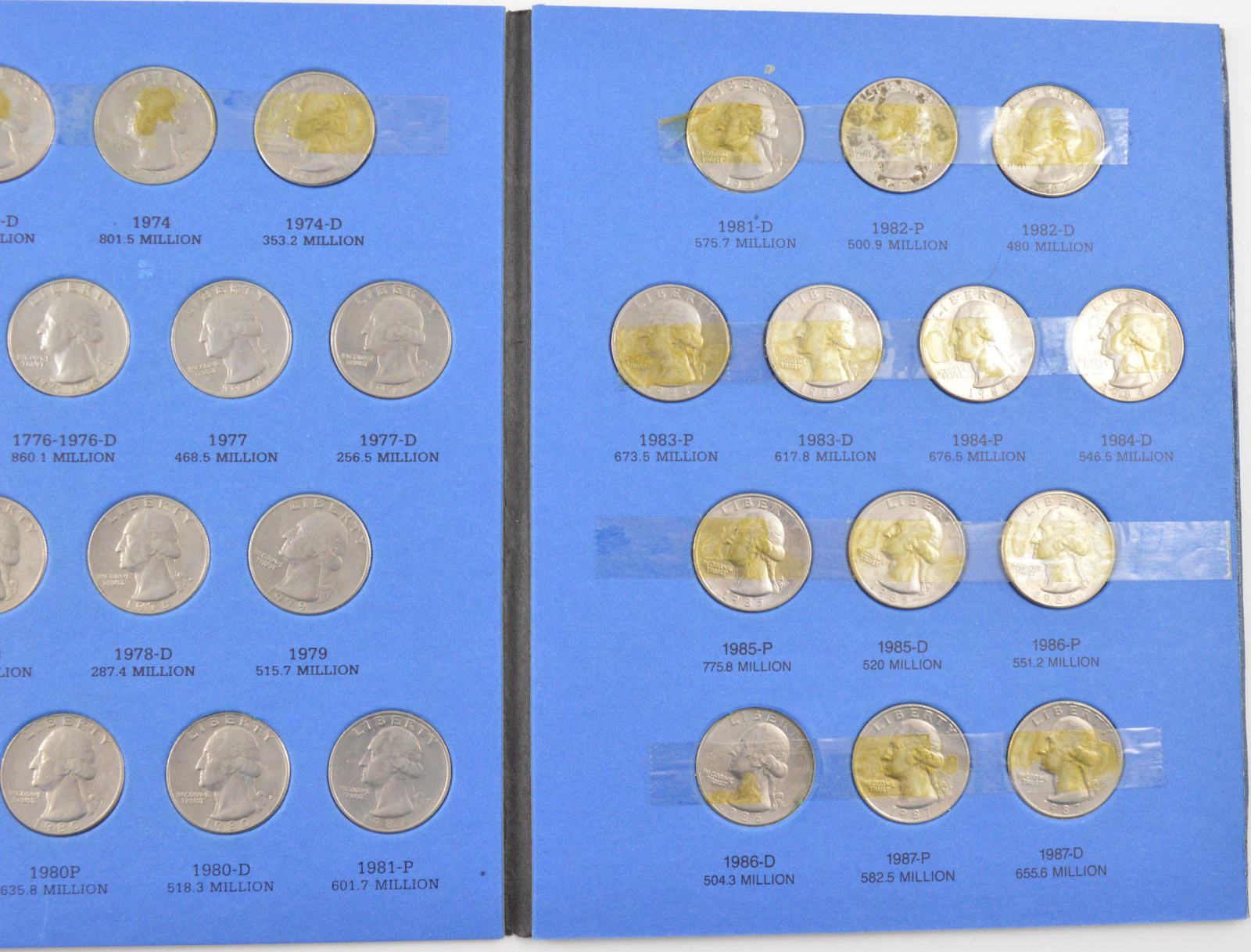 41 Coins - Washington Quarters 1965-1987 Complete Set - Collection in ...