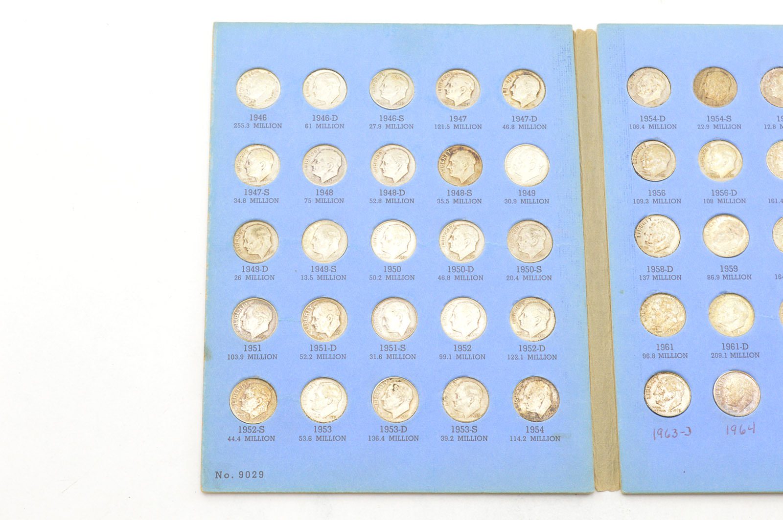 48 1946-1964 Roosevelt Dime Collection Album Set | Property Room