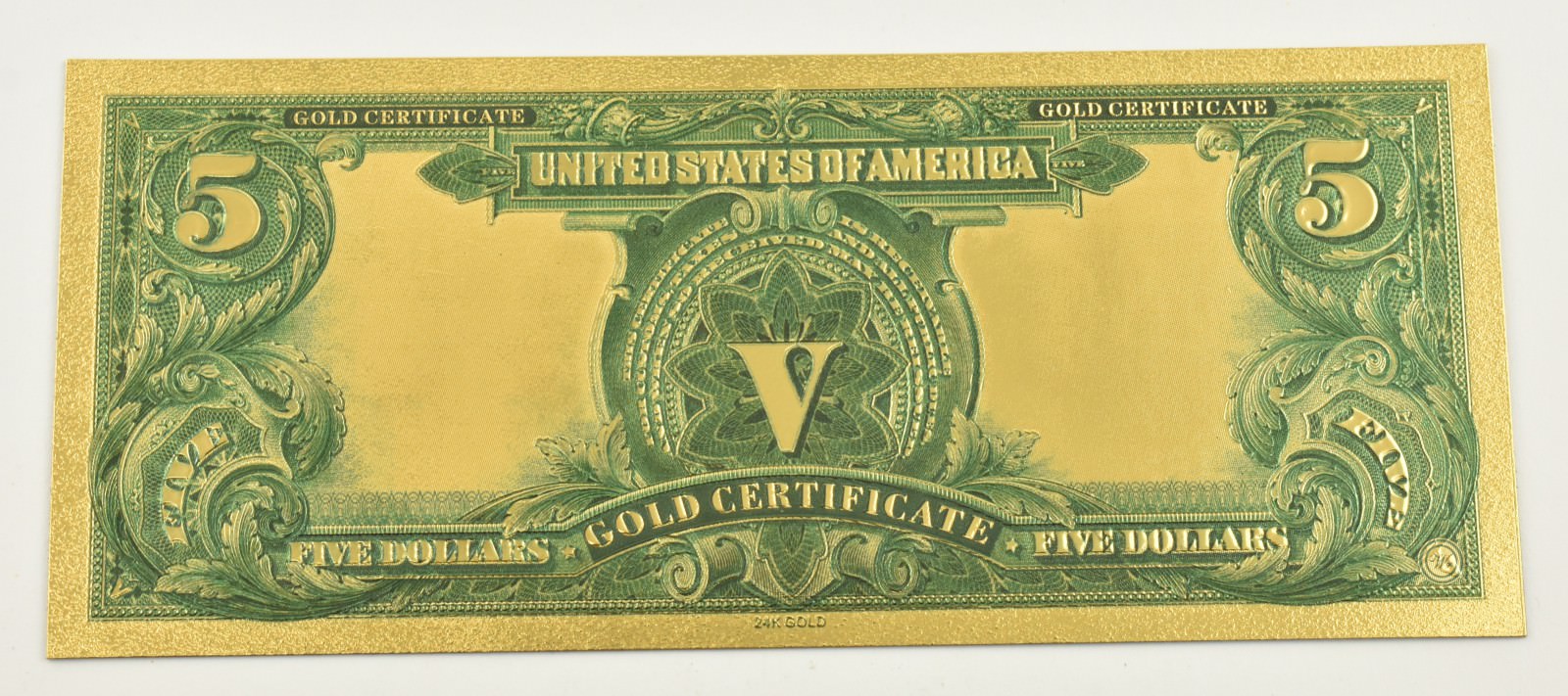 $5 U.S. Gold Certificate - 24K Gold Bank Note - Rare | Property Room