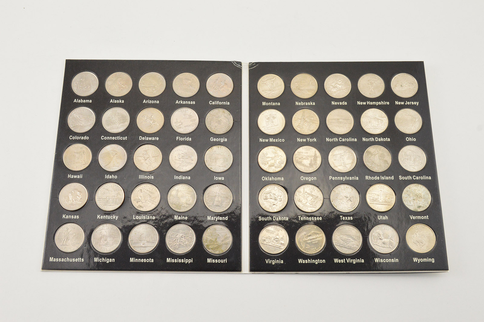 50 Coins 1999-2008 Statehood Washington Quarter Collection Set ...