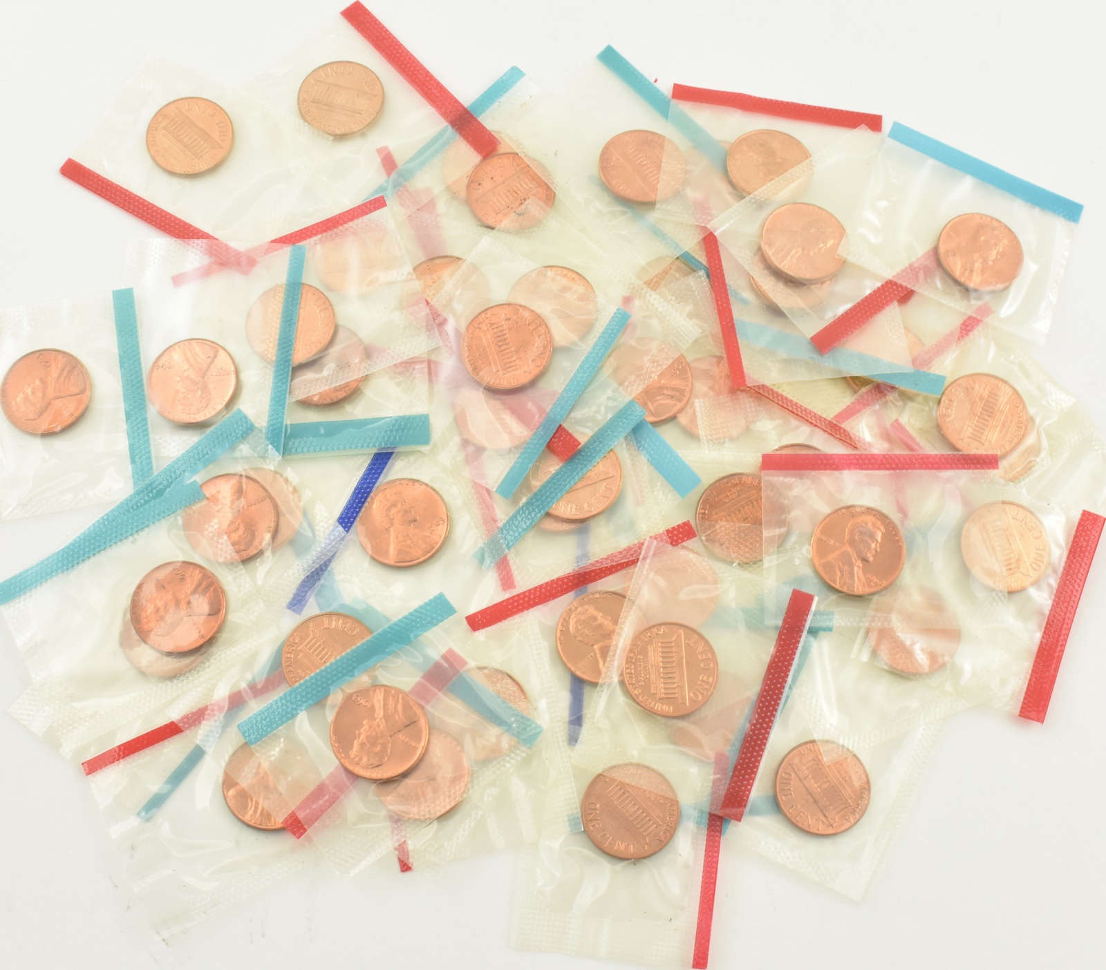 50 Pcs - US Mint Lincoln Cent 1960's sealed in Mint Cello | Property Room